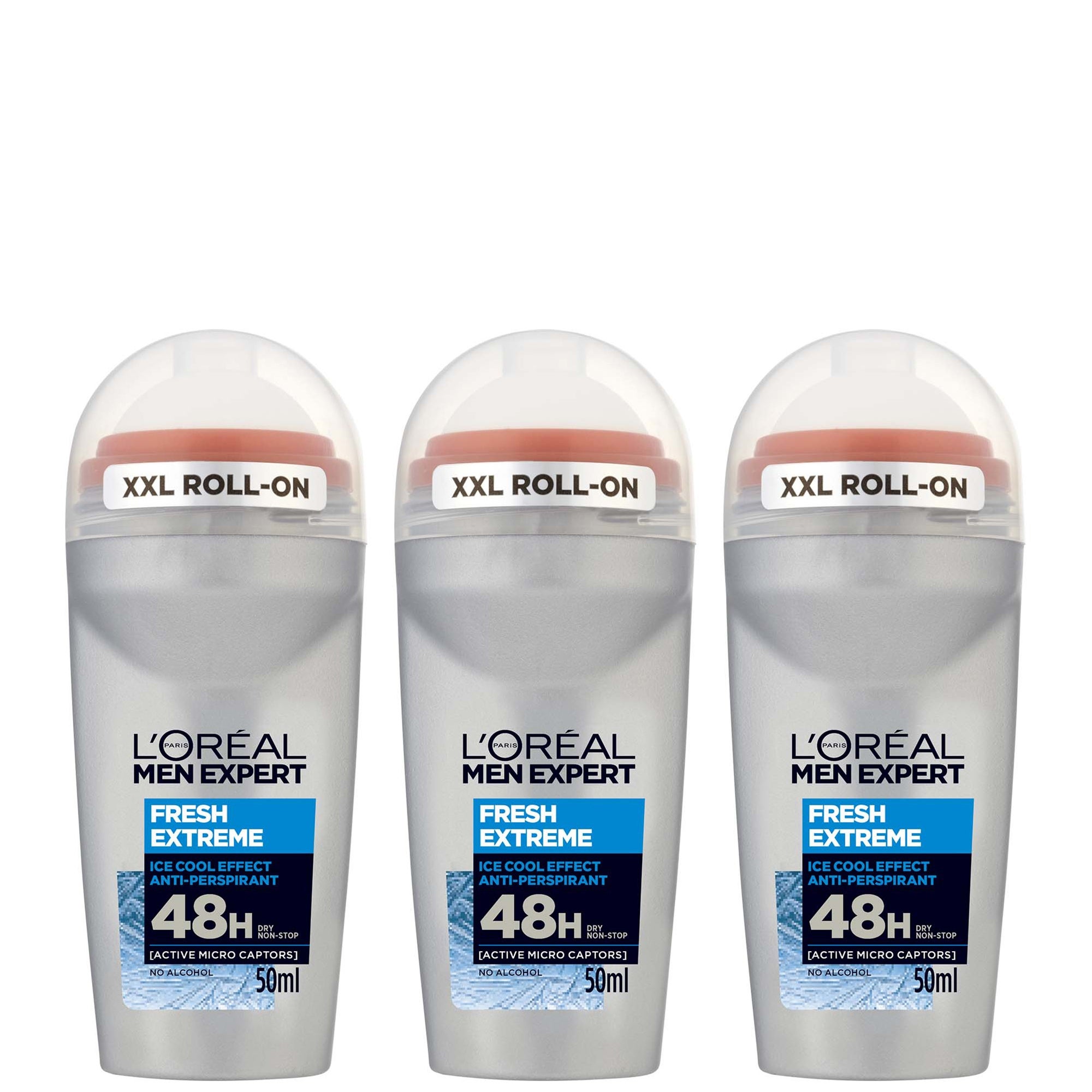 L'Oréal Paris Men Expert Fresh Extreme Deodorant Roll-On (50ml) Trio ...