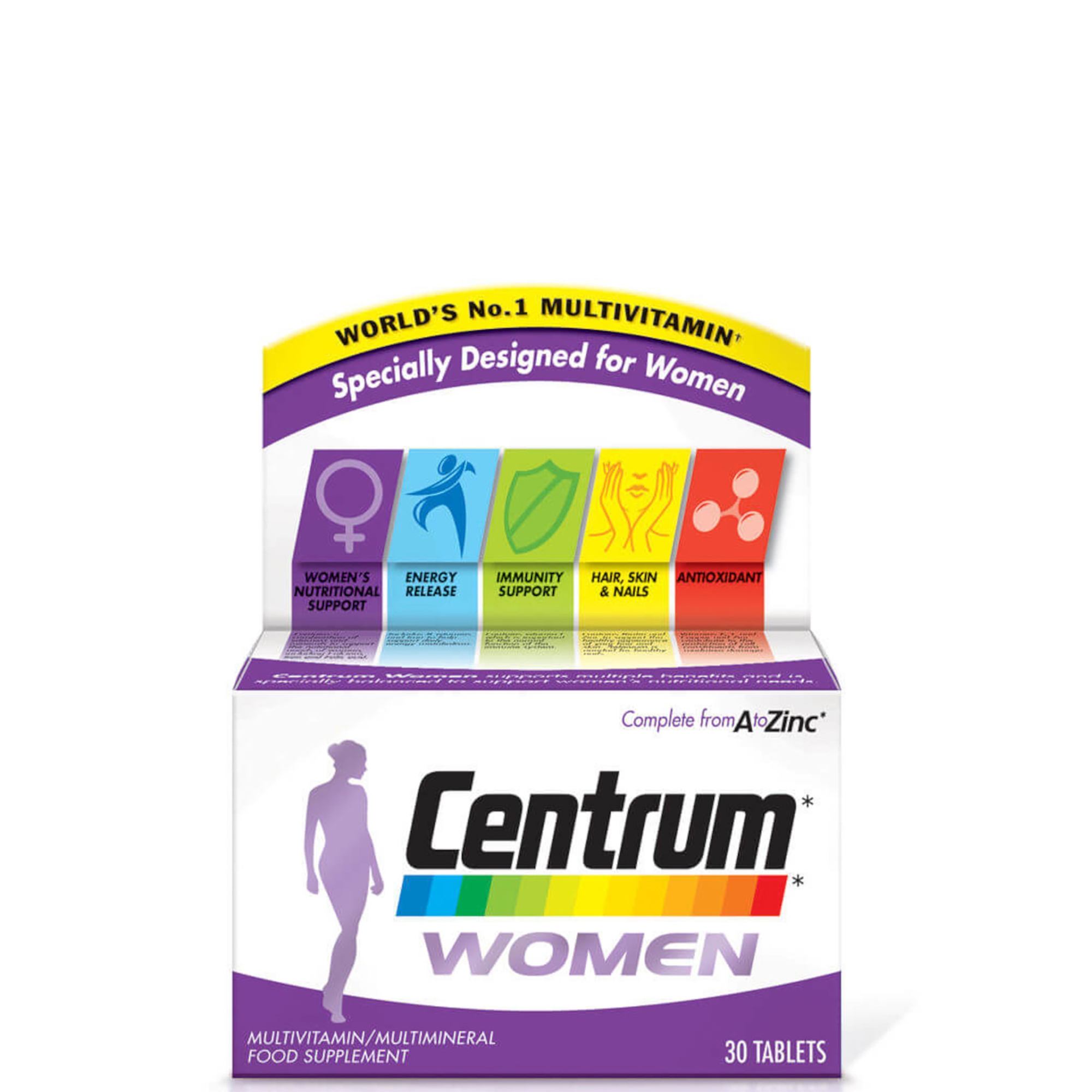 Comprimidos multivitamínicos para mujer de Centrum - (30 comprimidos) | LOOKFANTASTIC