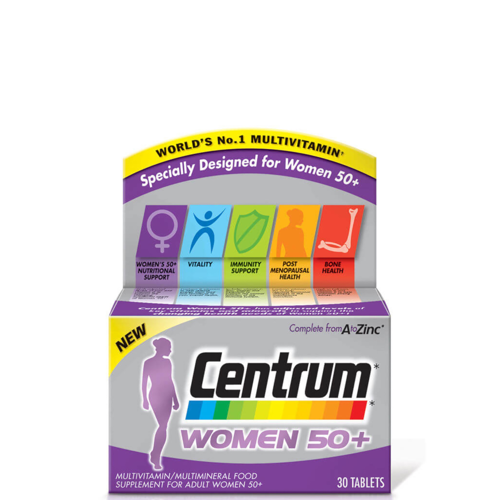 Comprimidos multivitamínicos 50 Plus para mujer de Centrum - (30 comprimidos) | LOOKFANTASTIC