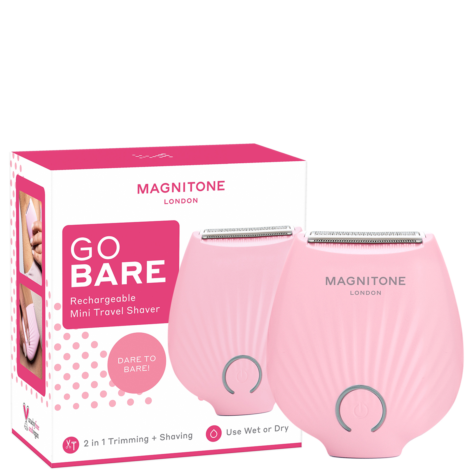 MAGNITONE London Go Bare! Rechargeable Mini Lady Shaver - Pink ...