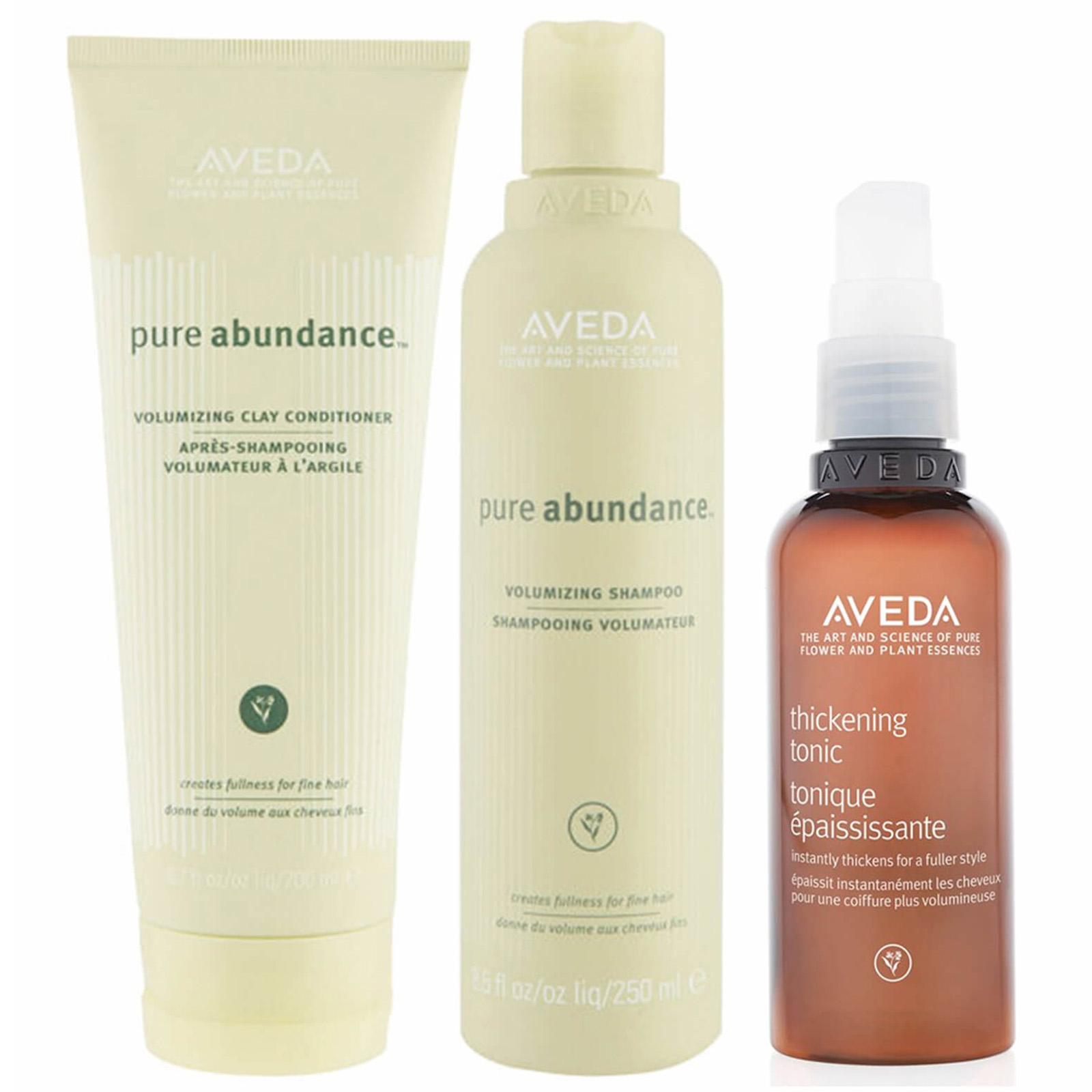 Aveda Pure Ambunance Shampoo, Conditioner and Thickening Tonic Trio ...