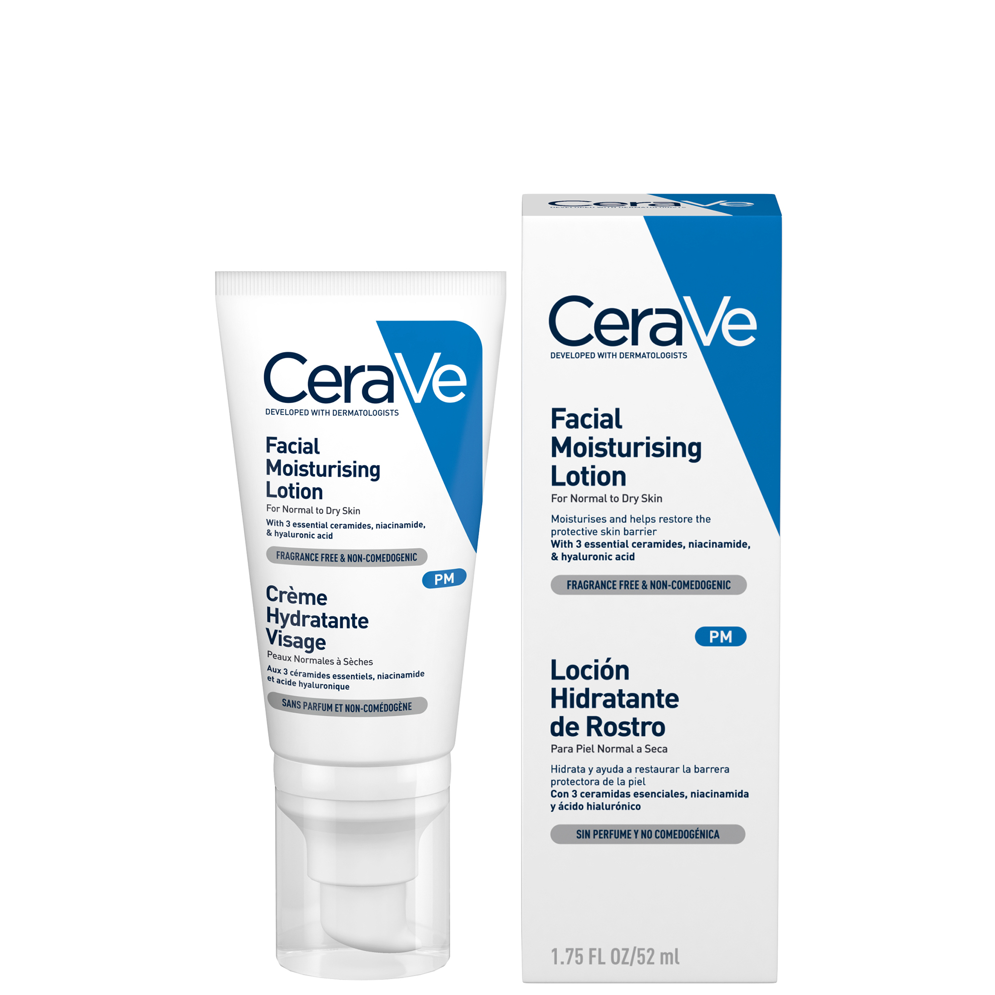 CeraVe PM Facial Moisturising Lotion with Ceramides for Normal to Dry ...