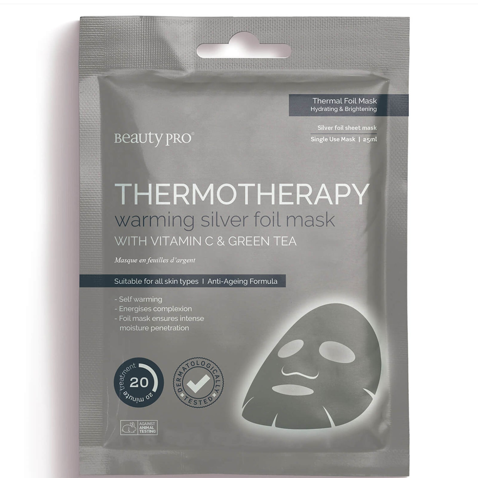 BeautyPro THERMOTHERAPY Warming Silver Foil Mask 30g | LOOKFANTASTIC