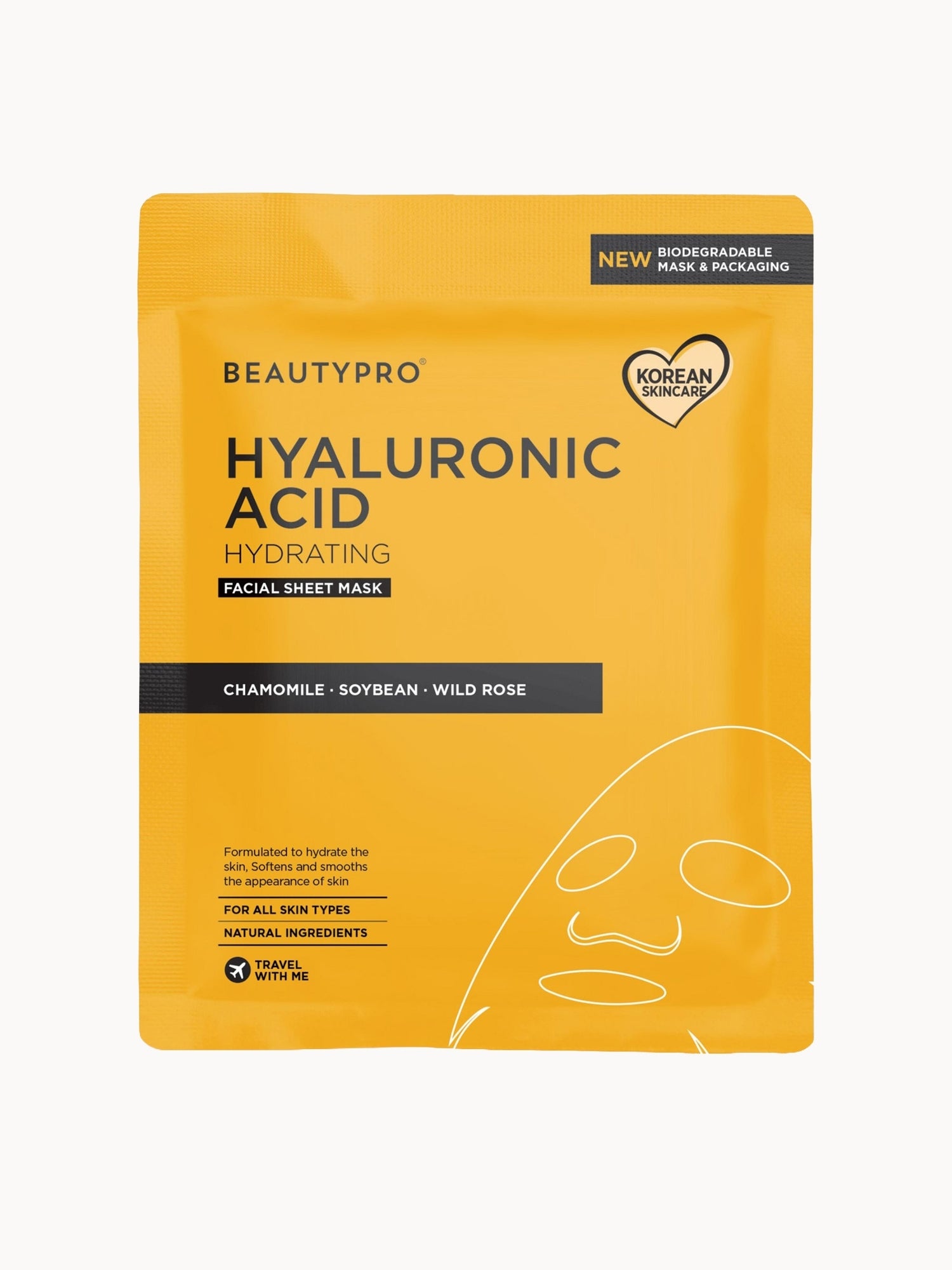 BEAUTYPRO Hyaluronic Acid Hydrating Facial Sheet Mask | LOOKFANTASTIC