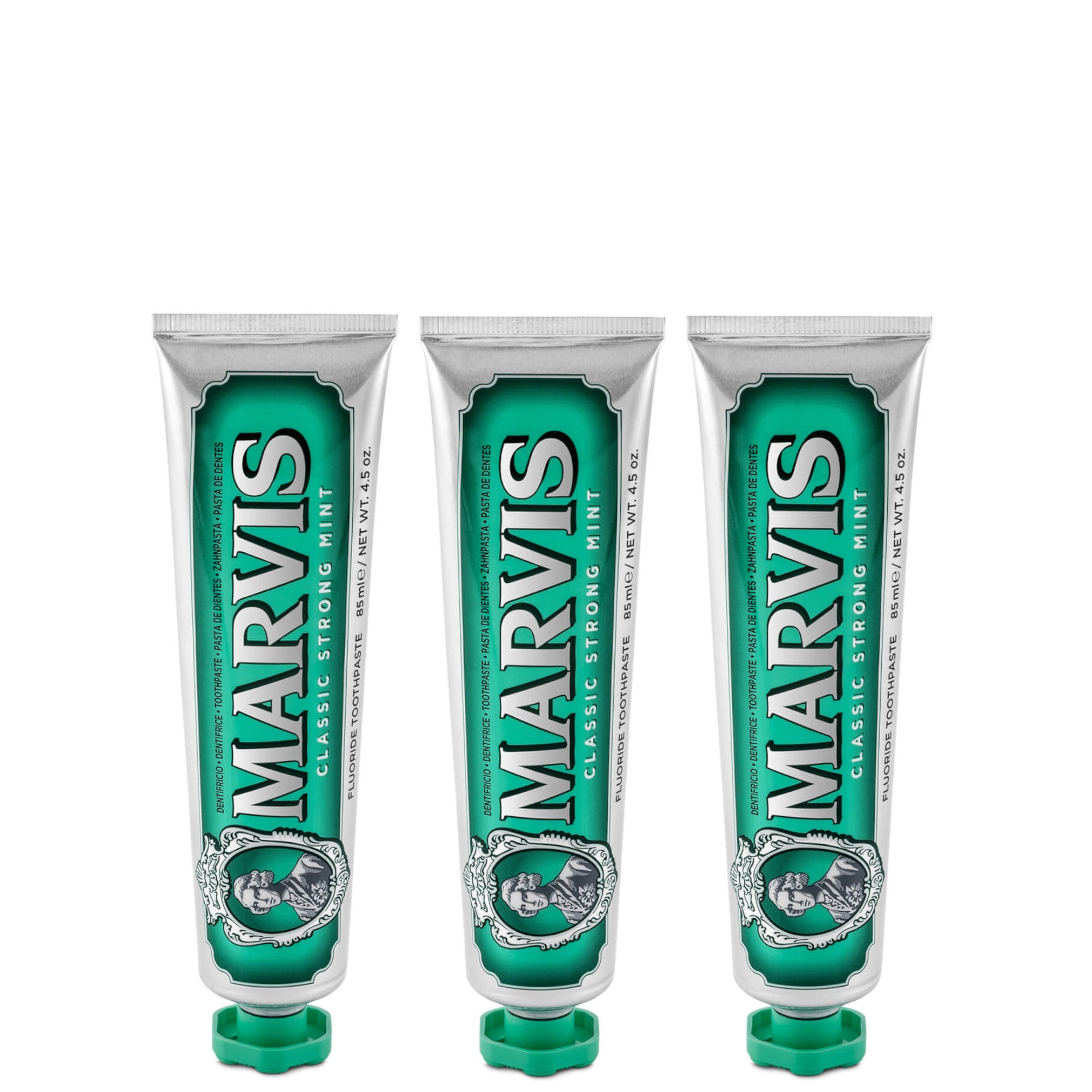Marvis Classic Strong Mint Toothpaste Bundle (3x85ml) | LOOKFANTASTIC