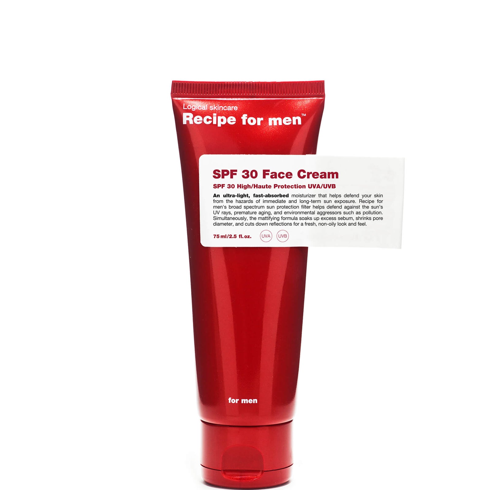 Recipe for Men SPF 30 Face Cream 75ml | Mankind