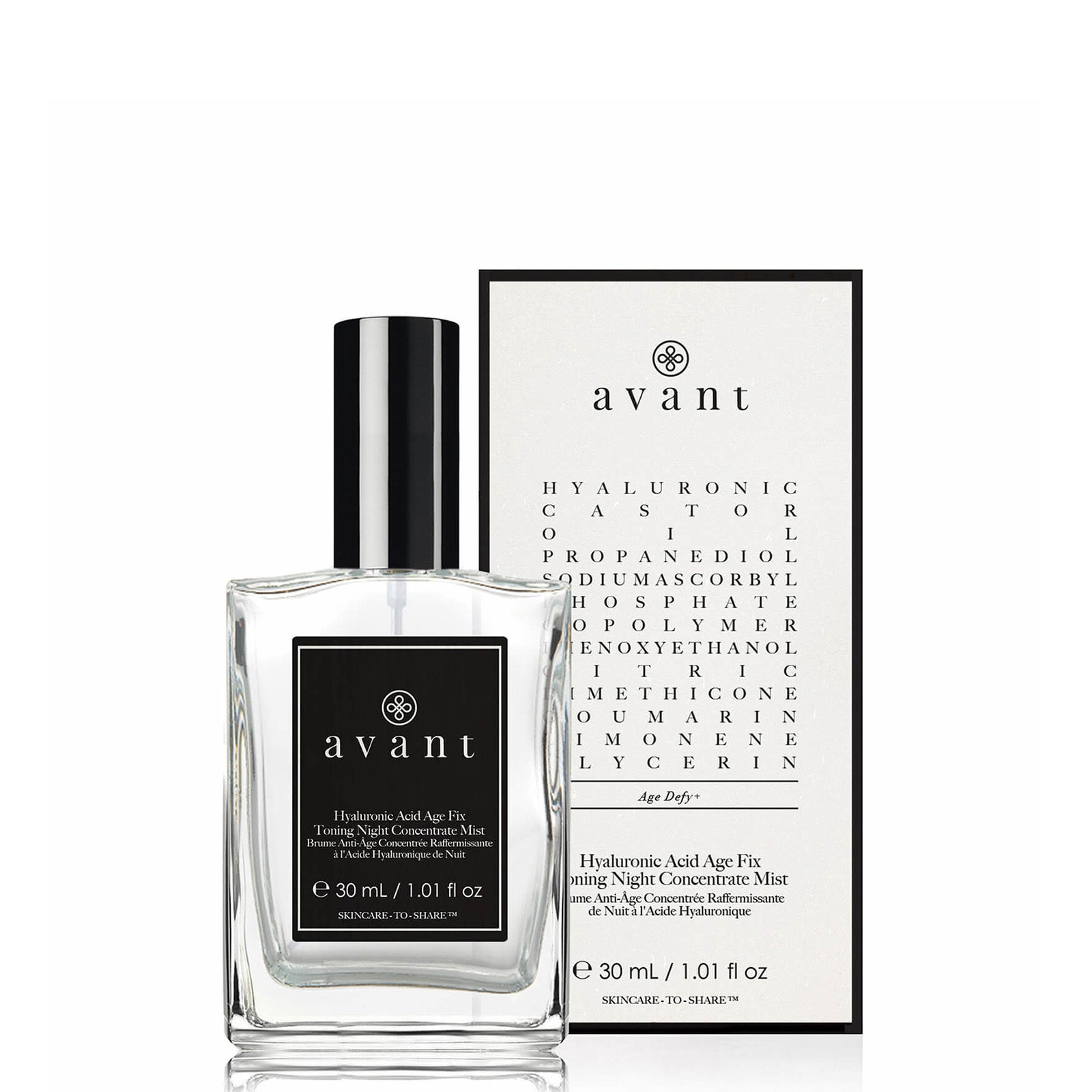 Avant Skincare Hyaluronic Acid Age Fix Toning Night Concentrate Mist ...