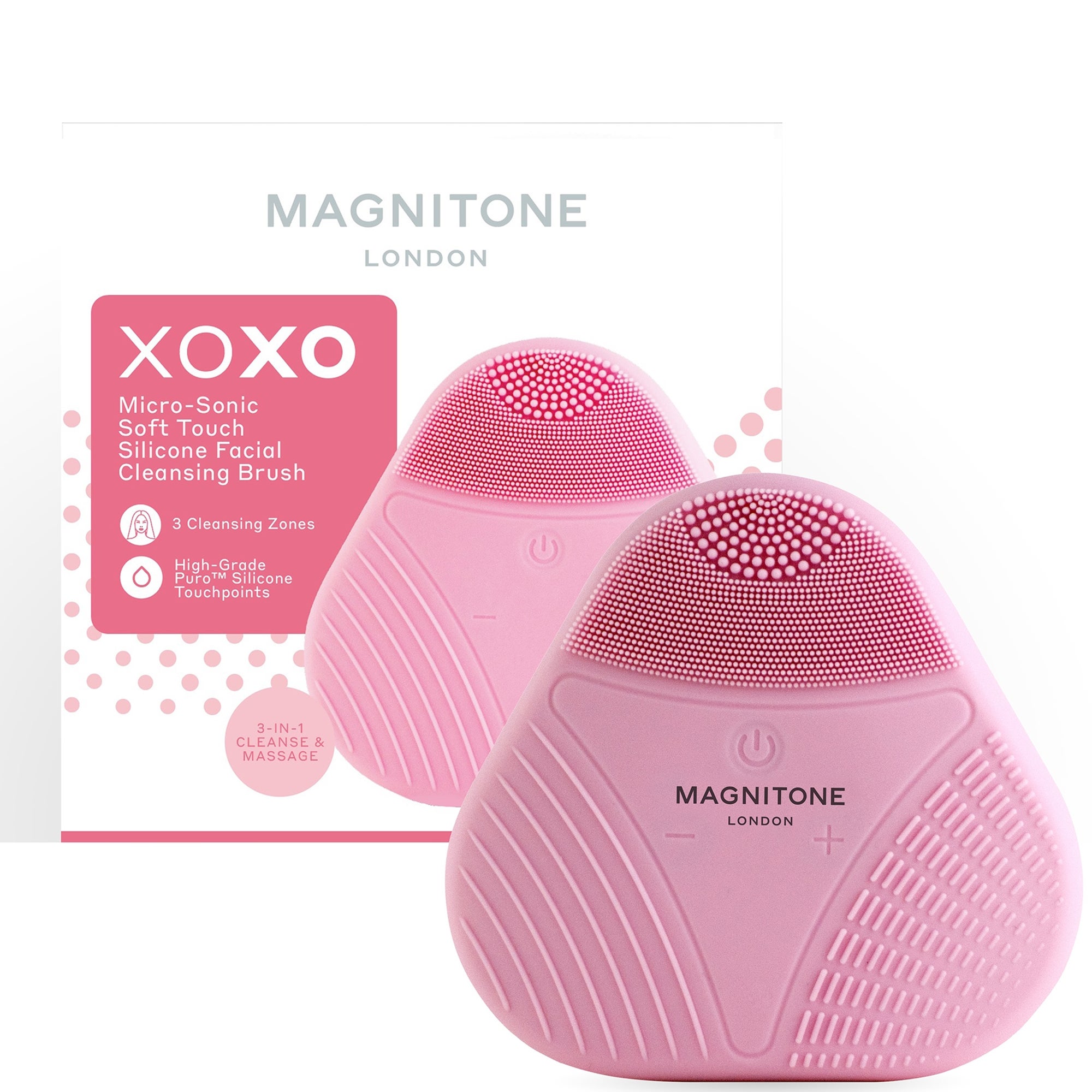 MAGNITONE London XOXO SoftTouch Silicone Cleansing Brush - Pink ...