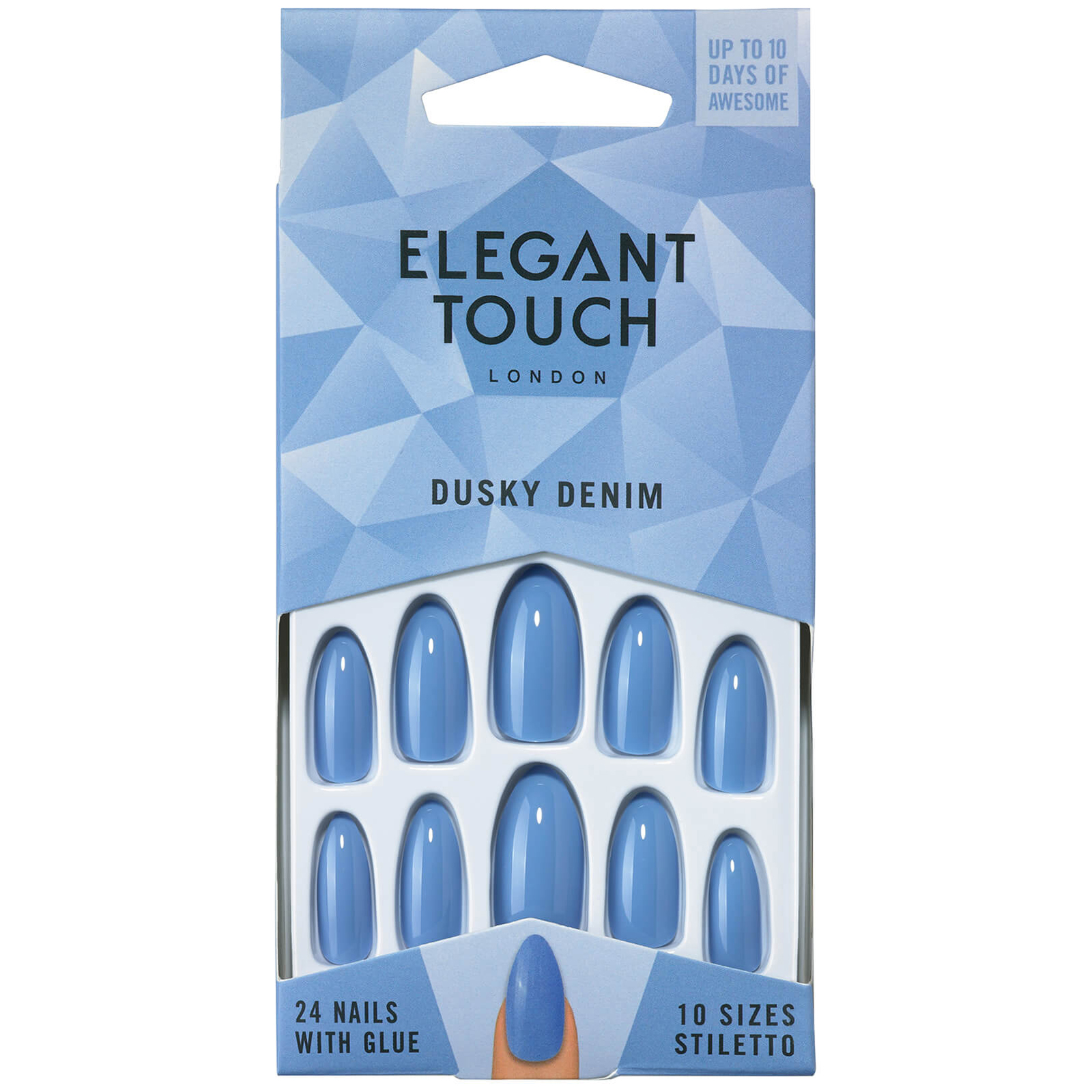 Elegant Touch Polished Core Nails - Dusky Denim | LOOKFANTASTIC