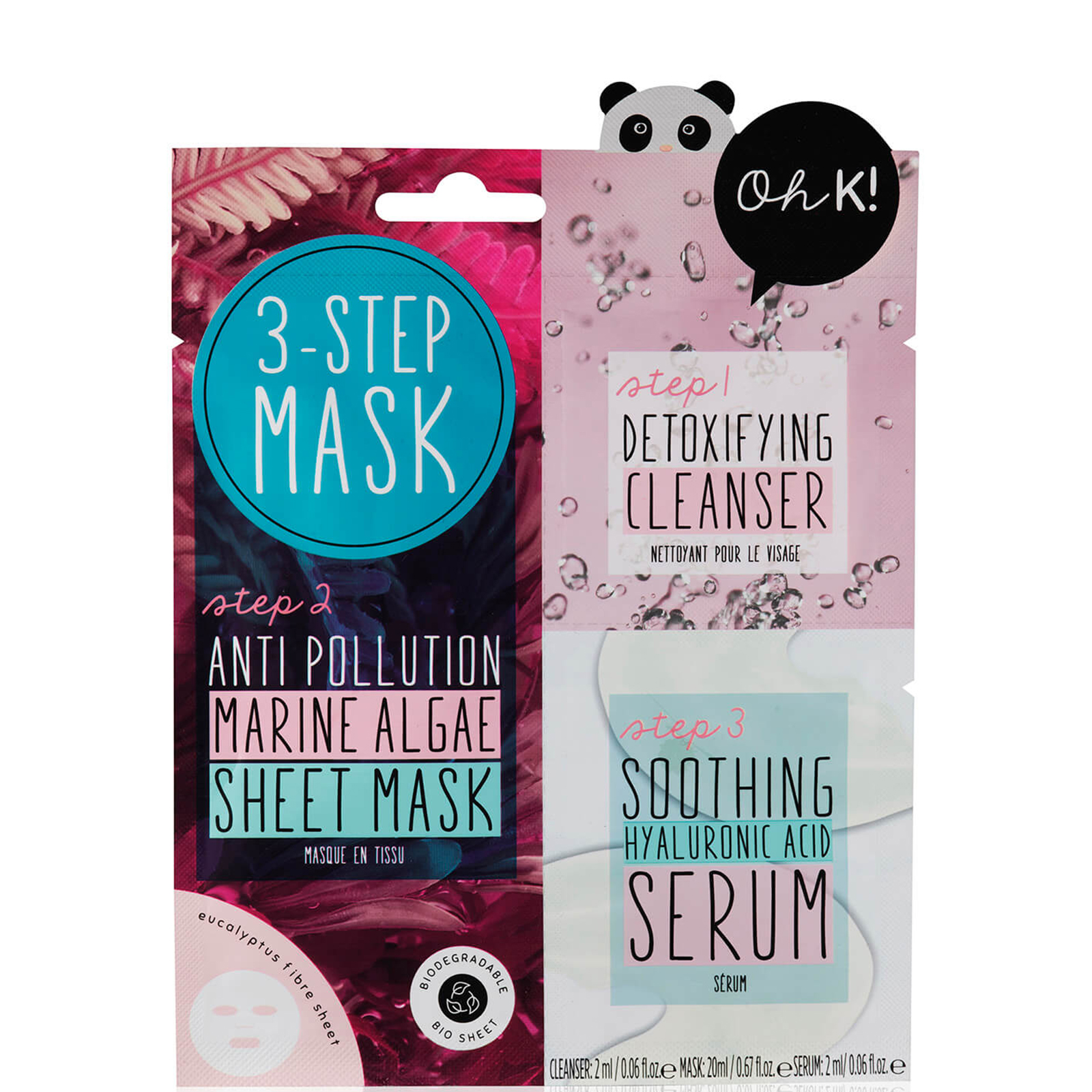 Oh K! 3-Step Anti-Pollution Marine Algae Sheet Mask 24ml | LOOKFANTASTIC