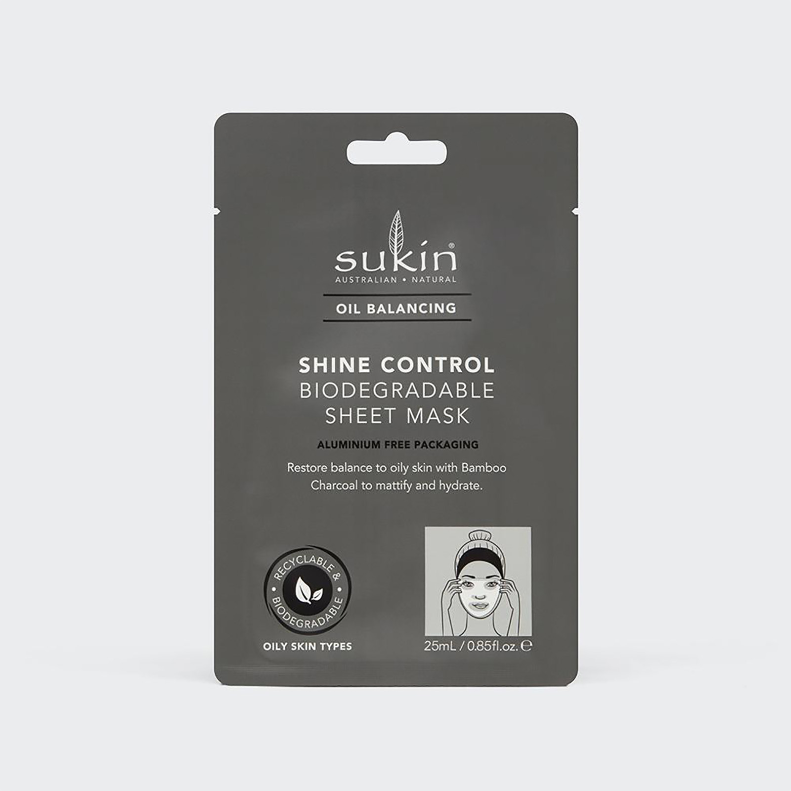 Sukin Oil Balancing Shine Control Sheet Mask Sachet 25ml | LOOKFANTASTIC