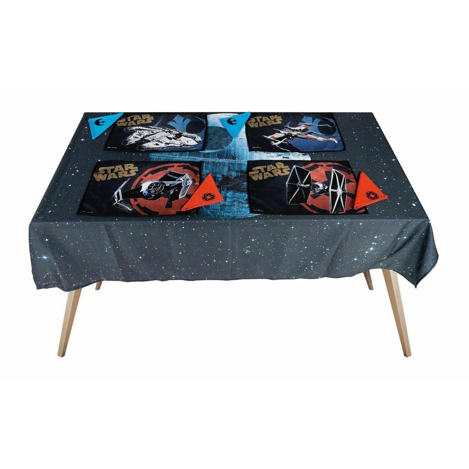 Death Star Star Wars Fabric Tablecloth Set (includes 4 Placemats and 4 ...