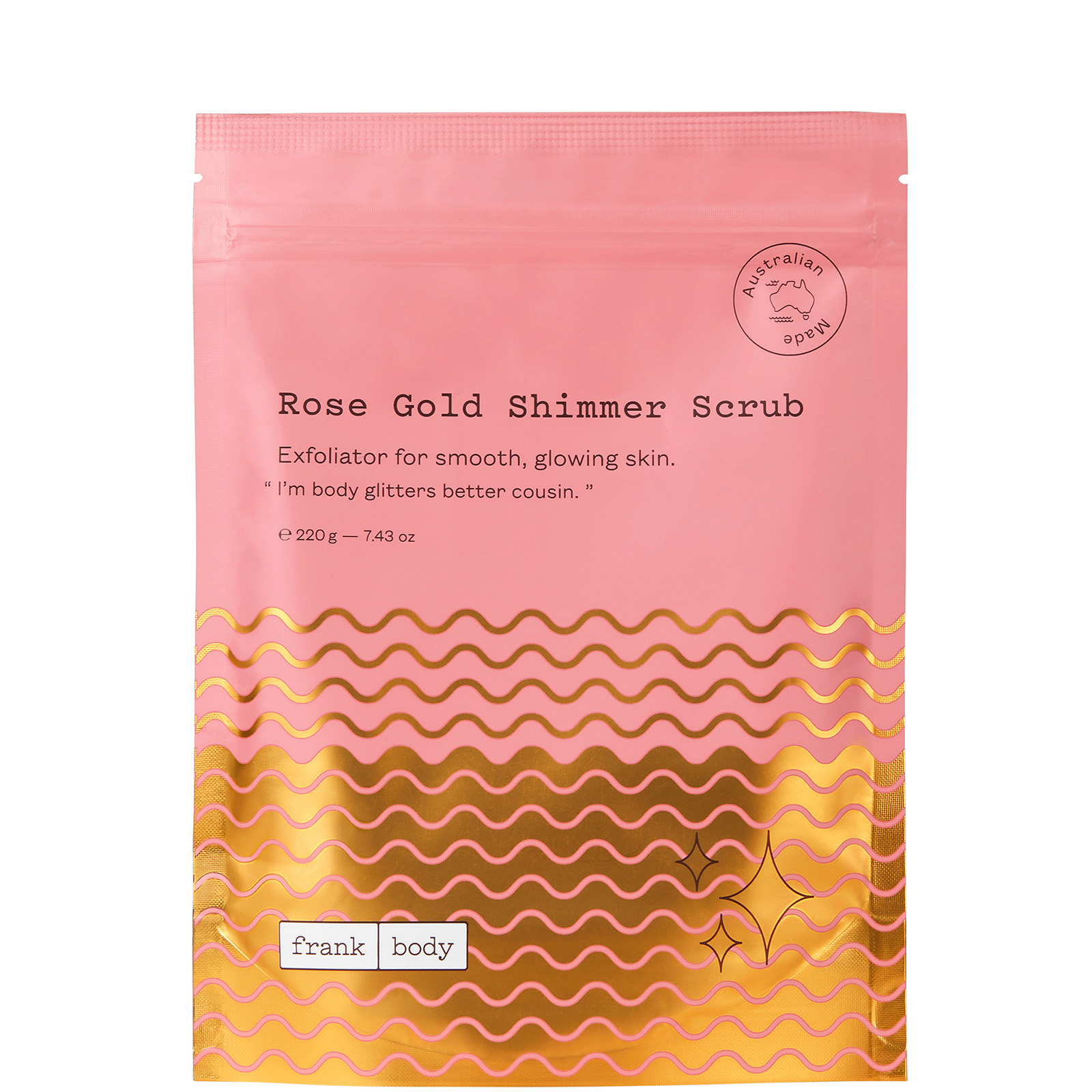 Frank Body Rose Gold Shimmer Scrub 220g | LOOKFANTASTIC