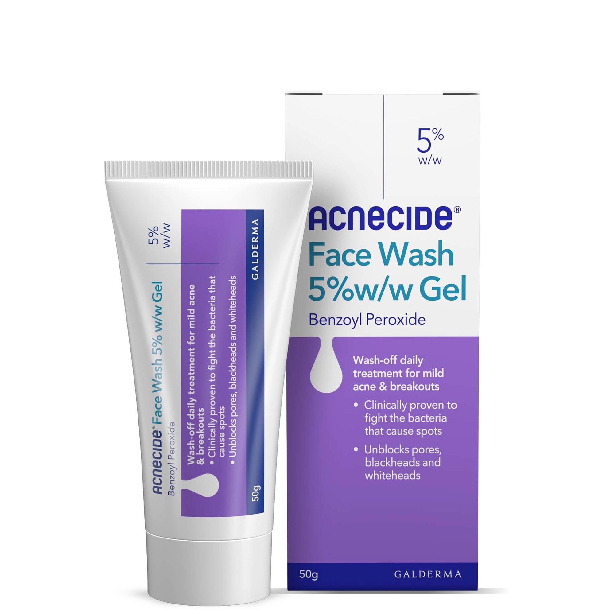 Acnecide Face Wash Spot Treatment with Benzoyl Peroxide 50g | LOOKFANTASTIC