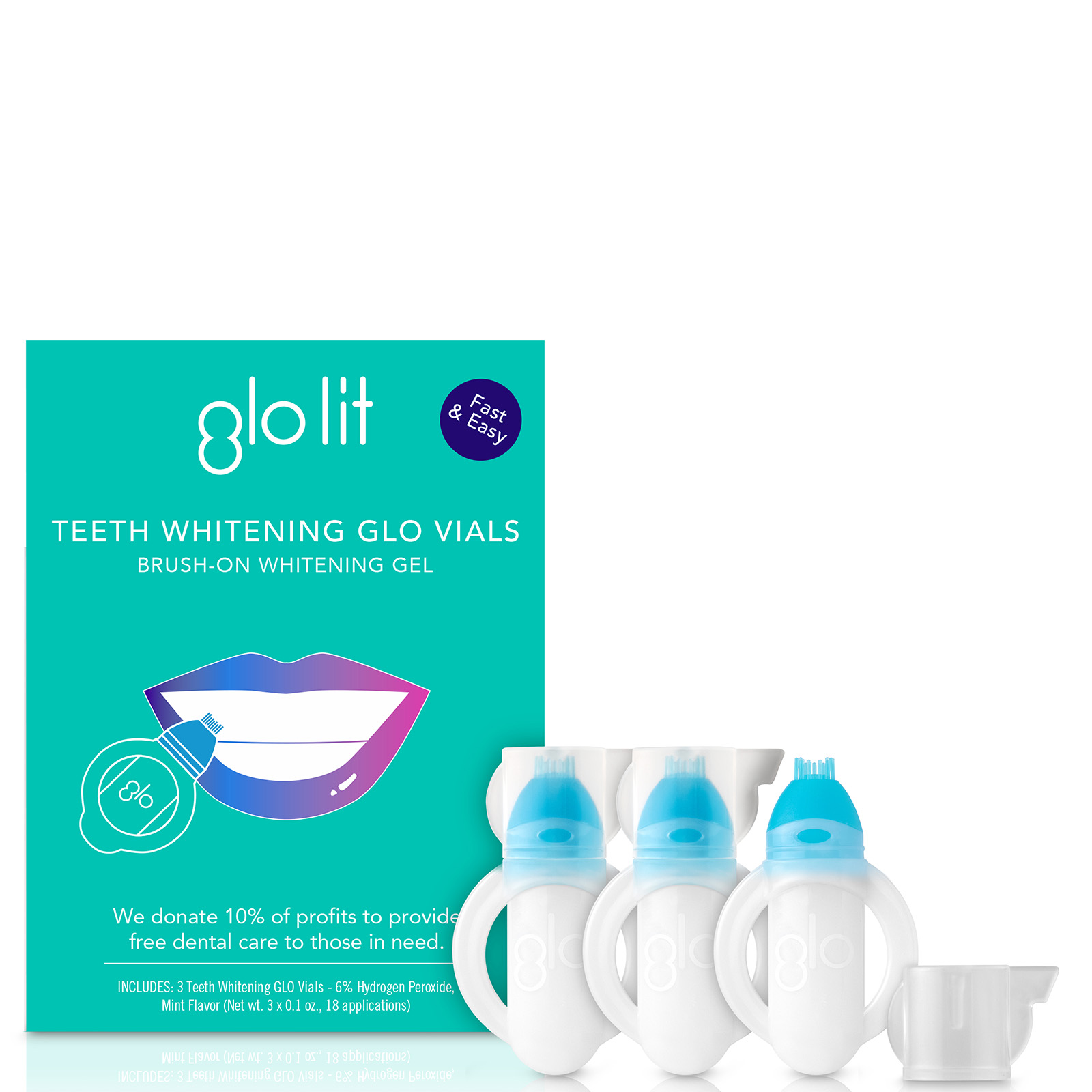GLO Science GLO Lit Teeth Whitening GLO Vials - 3 GLO Vials | LOOKFANTASTIC