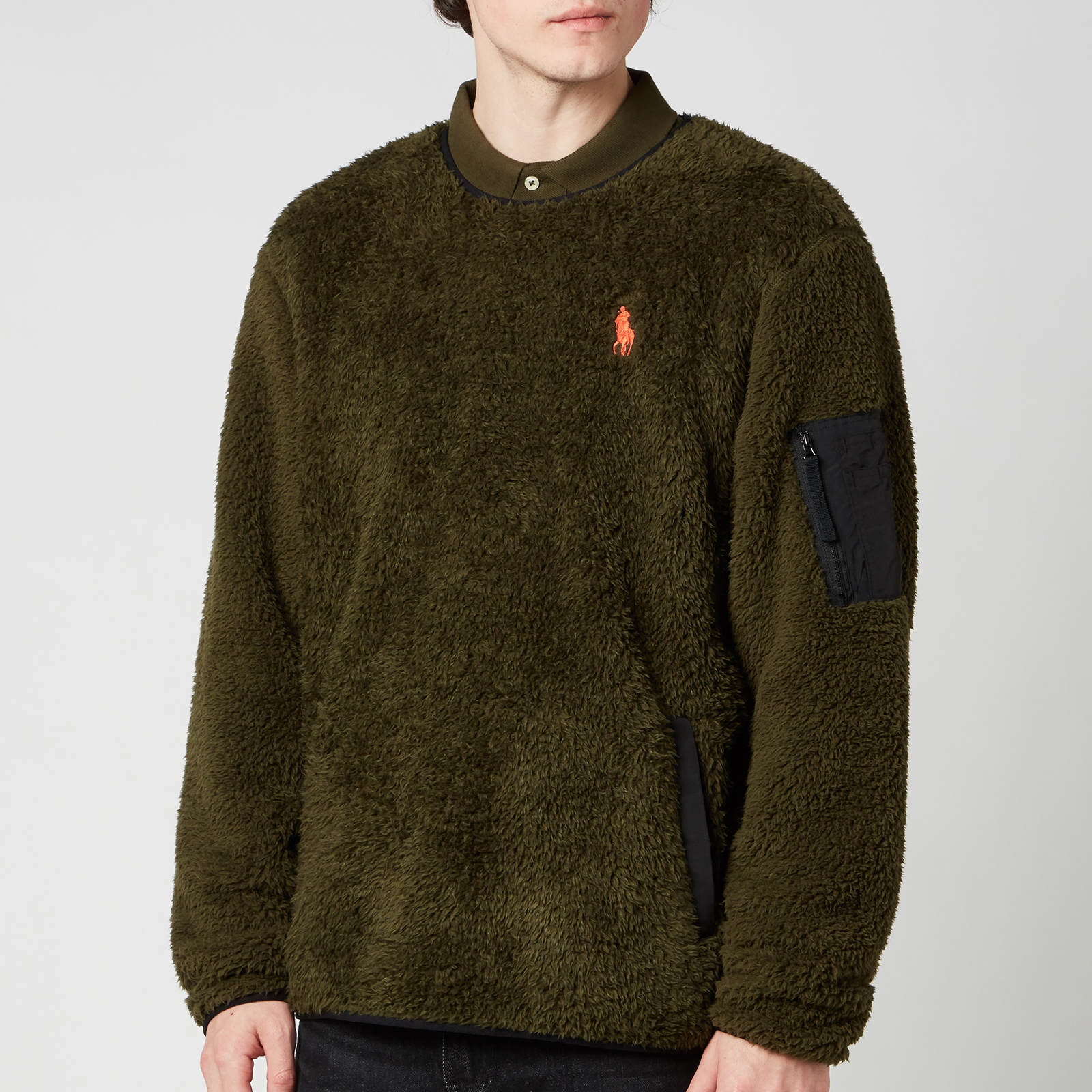 Polo Ralph Lauren Men's Curly Sherpa Sweatshirt - Company Olive | Coggles