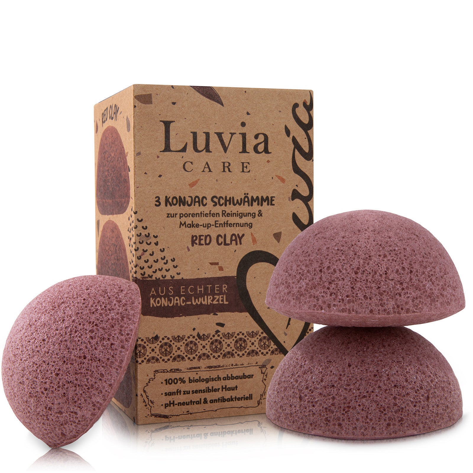 Luvia Konjac Sponge Set - Red Clay | LOOKFANTASTIC