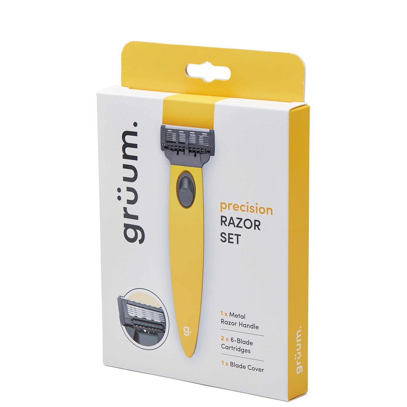 grüum Precision Razor Set - Citrus Yellow | LOOKFANTASTIC