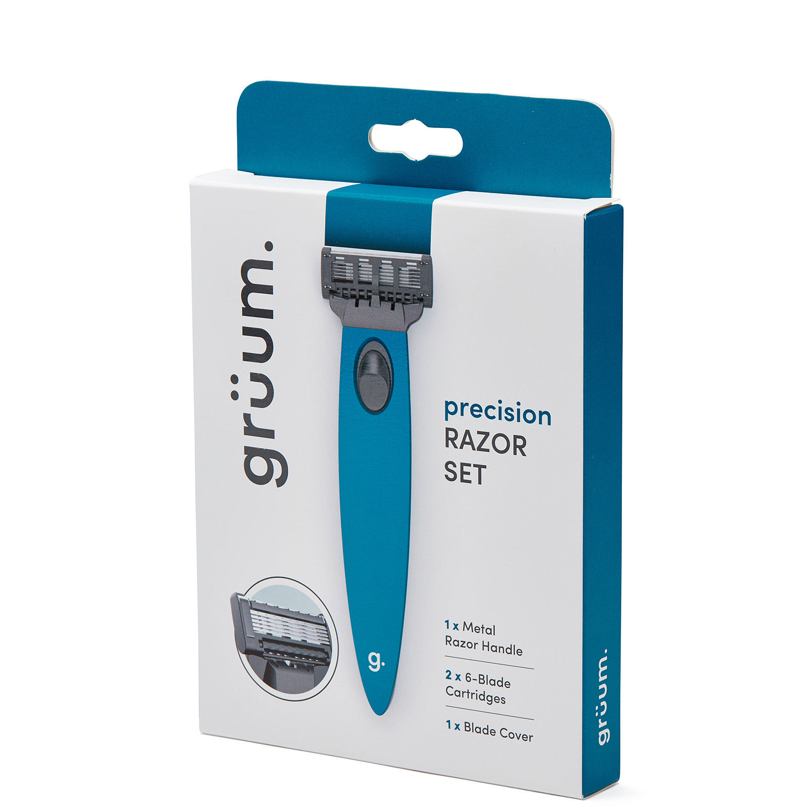 grüum Precision Razor Set - Ocean Blue | LOOKFANTASTIC