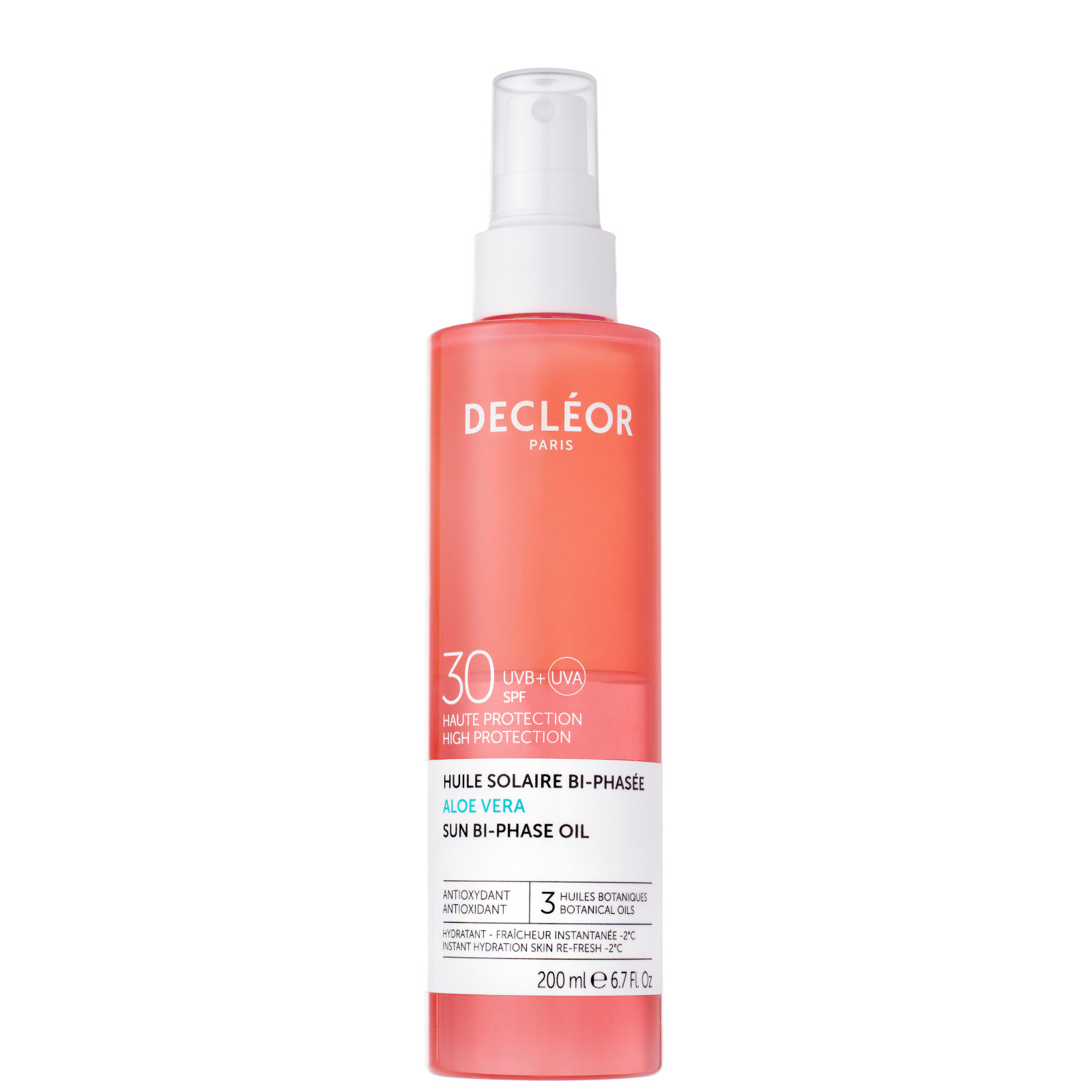 DECLÉOR Aloe Vera Suncare Bi-Phase Oil SPF30 200ml | LOOKFANTASTIC