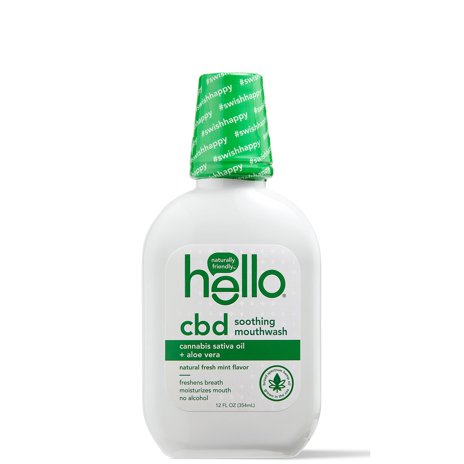hello CBD Aloe Vera Soothing Mouthwash 12 oz | LOOKFANTASTIC