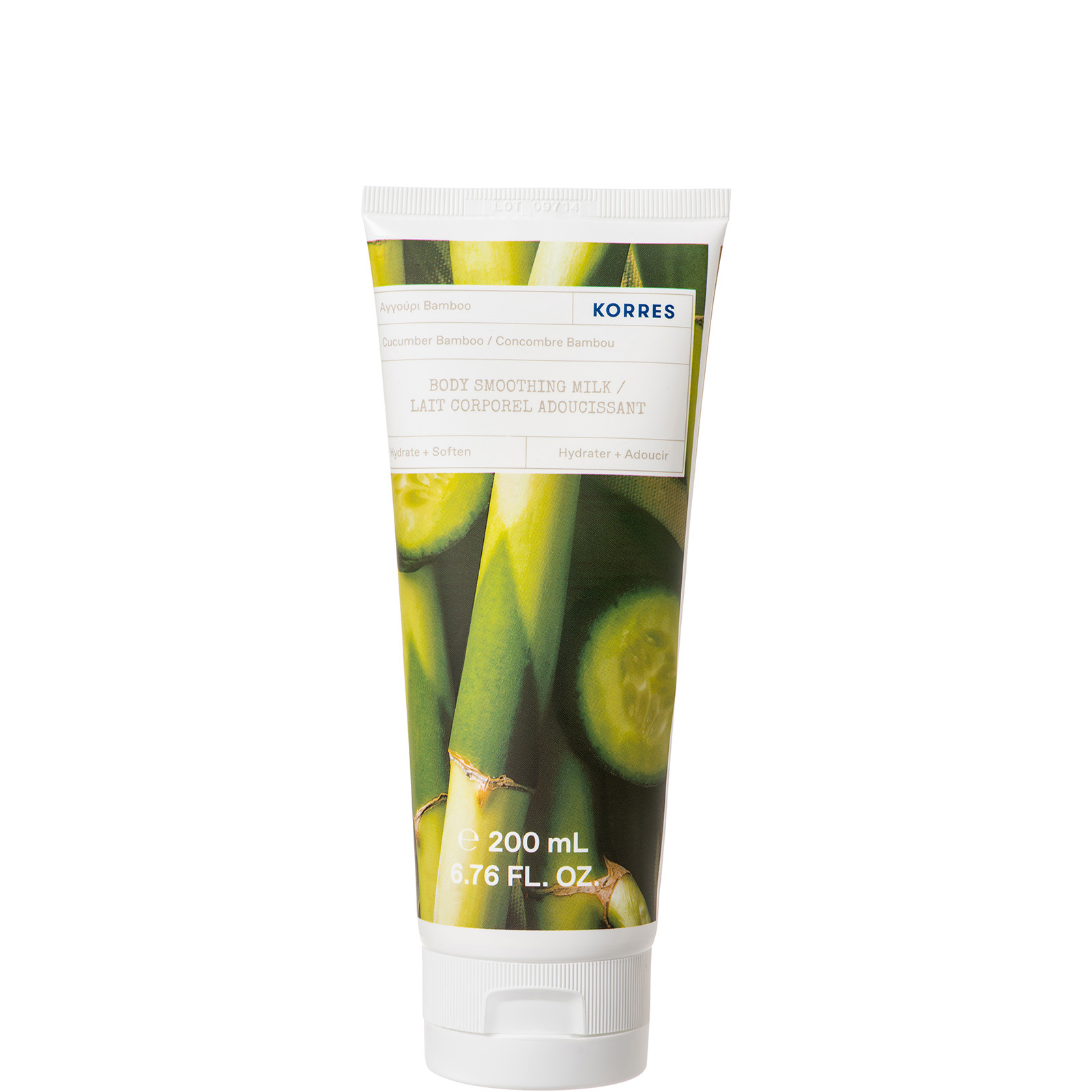 KORRES Cucumber Bamboo Body Smoothing Milk 200ml | LOOKFANTASTIC