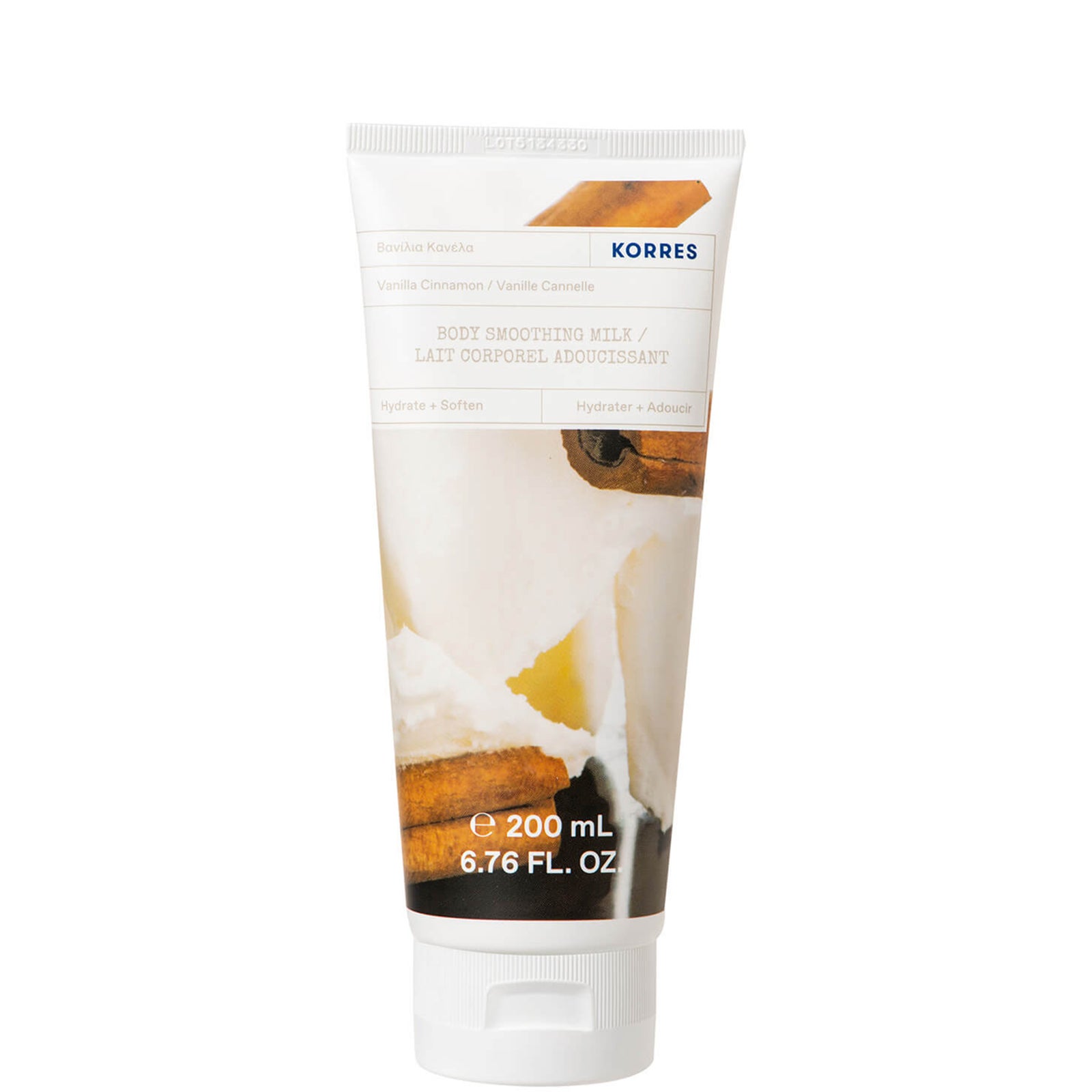 KORRES Vanilla Cinnamon Body Smoothing Milk 200ml | LOOKFANTASTIC