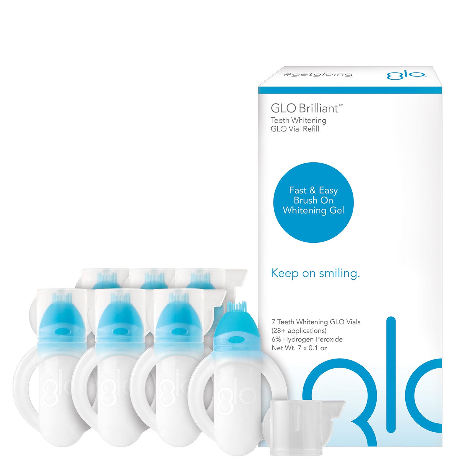 GLO Science GLO Brilliant Teeth Whitening GLO Vial Refills 7 piece ...