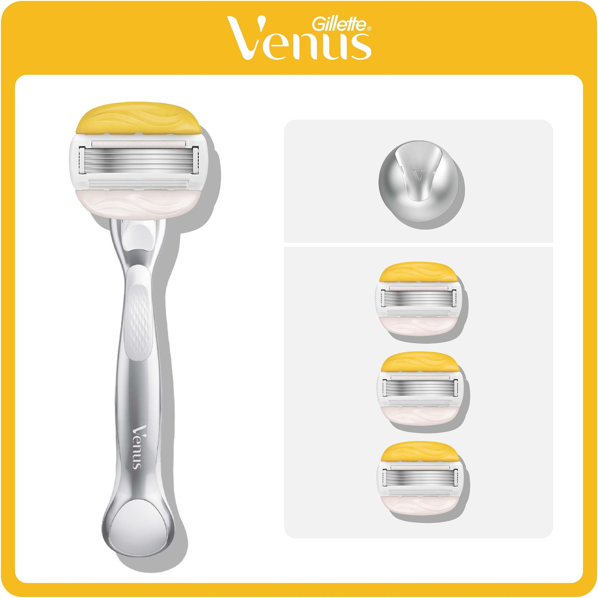 Gillette Venus Pro ComfortGlide Coconut with Olay Platinum Razor, 3 ...