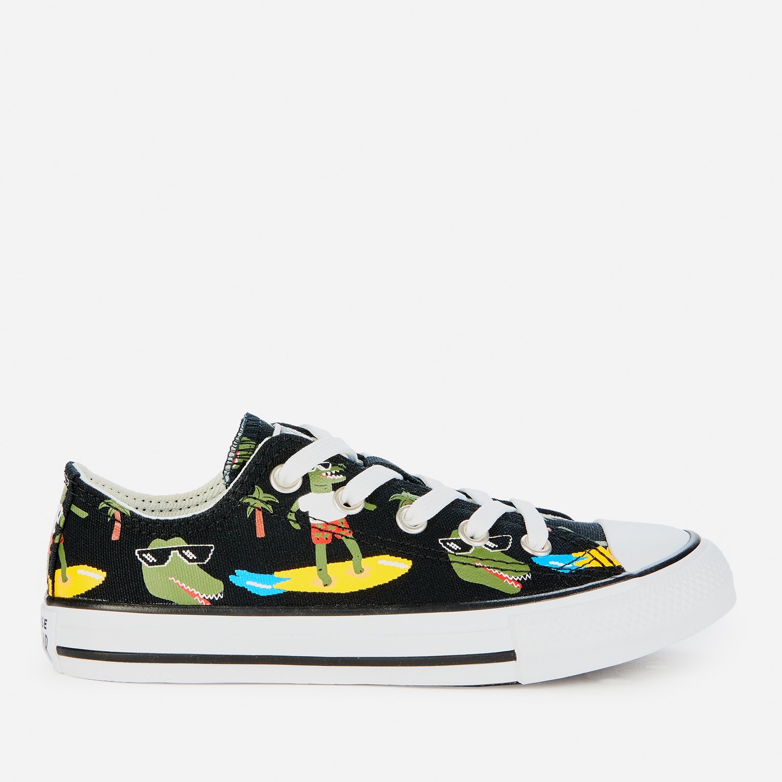 Converse Kids' Chuck Taylor All Star Croc Ox Trainers - Black/Multi ...