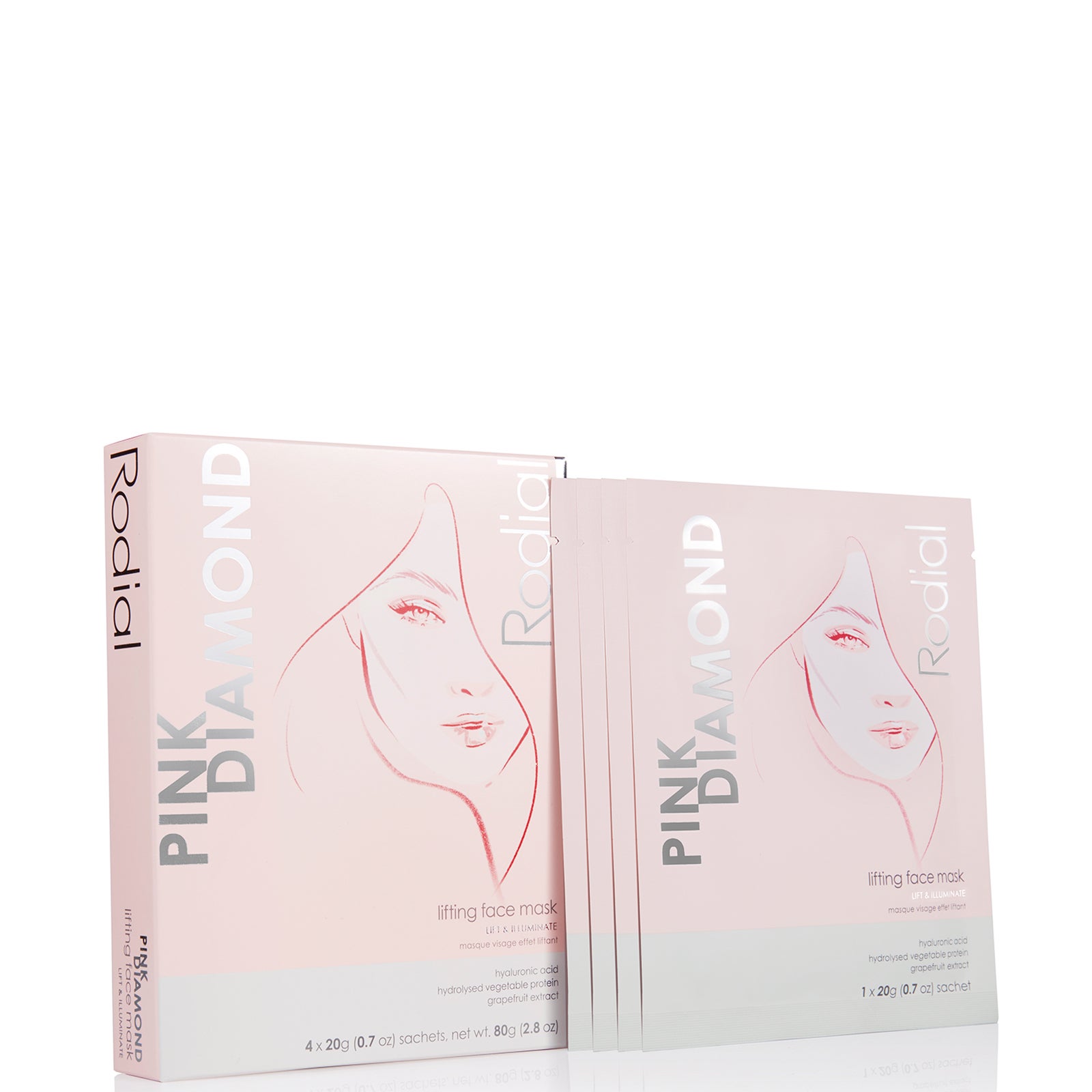 Rodial Pink Diamond Lifting Mask Box (Set of 4) | LOOKFANTASTIC