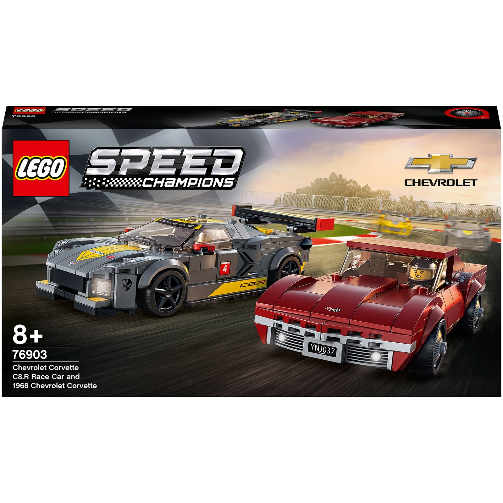LEGO Speed Champions Corvette C8-R & 1968 Corvette C3 Set (76903 ...