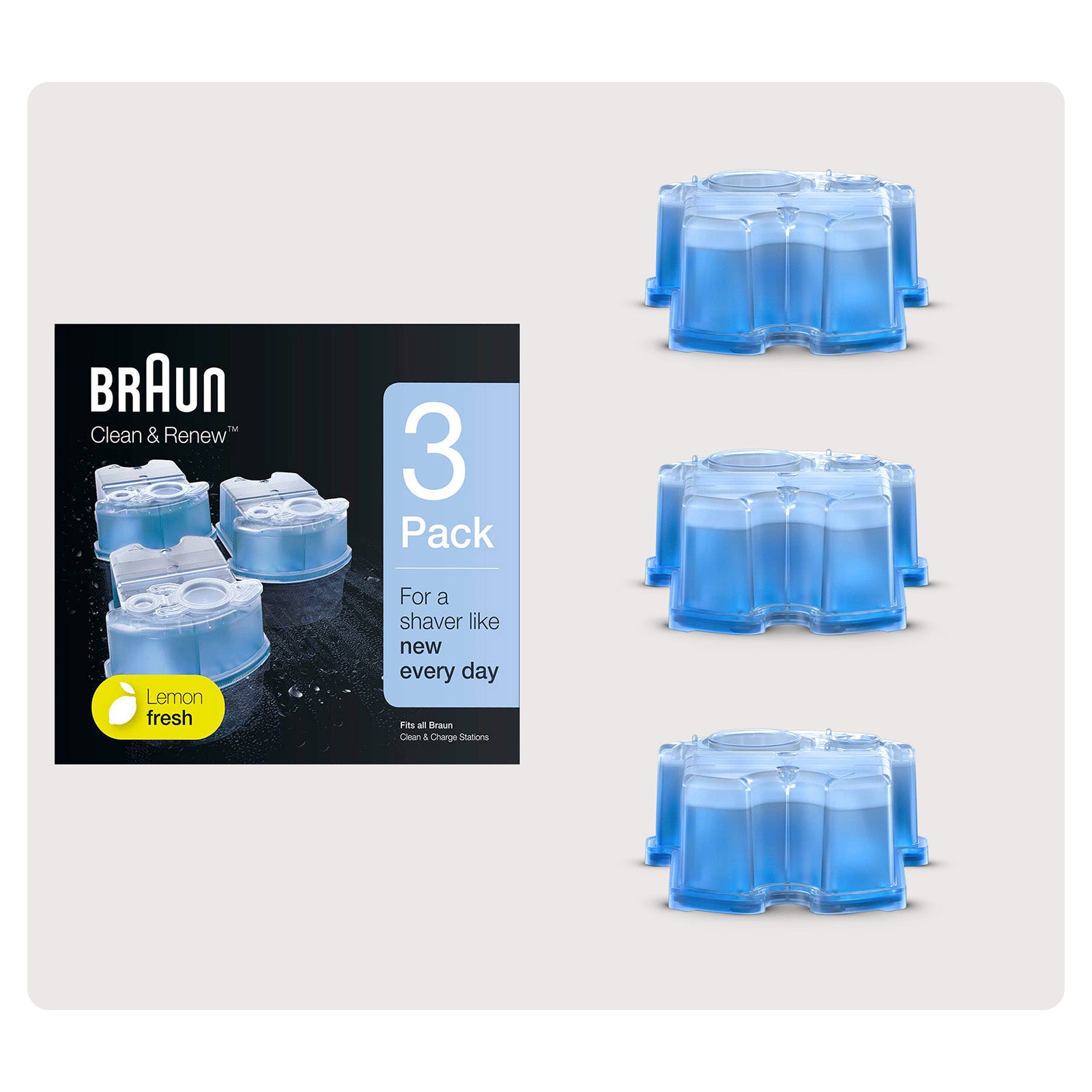 Braun Cleaning Cartridge 3 pack | LOOKFANTASTIC