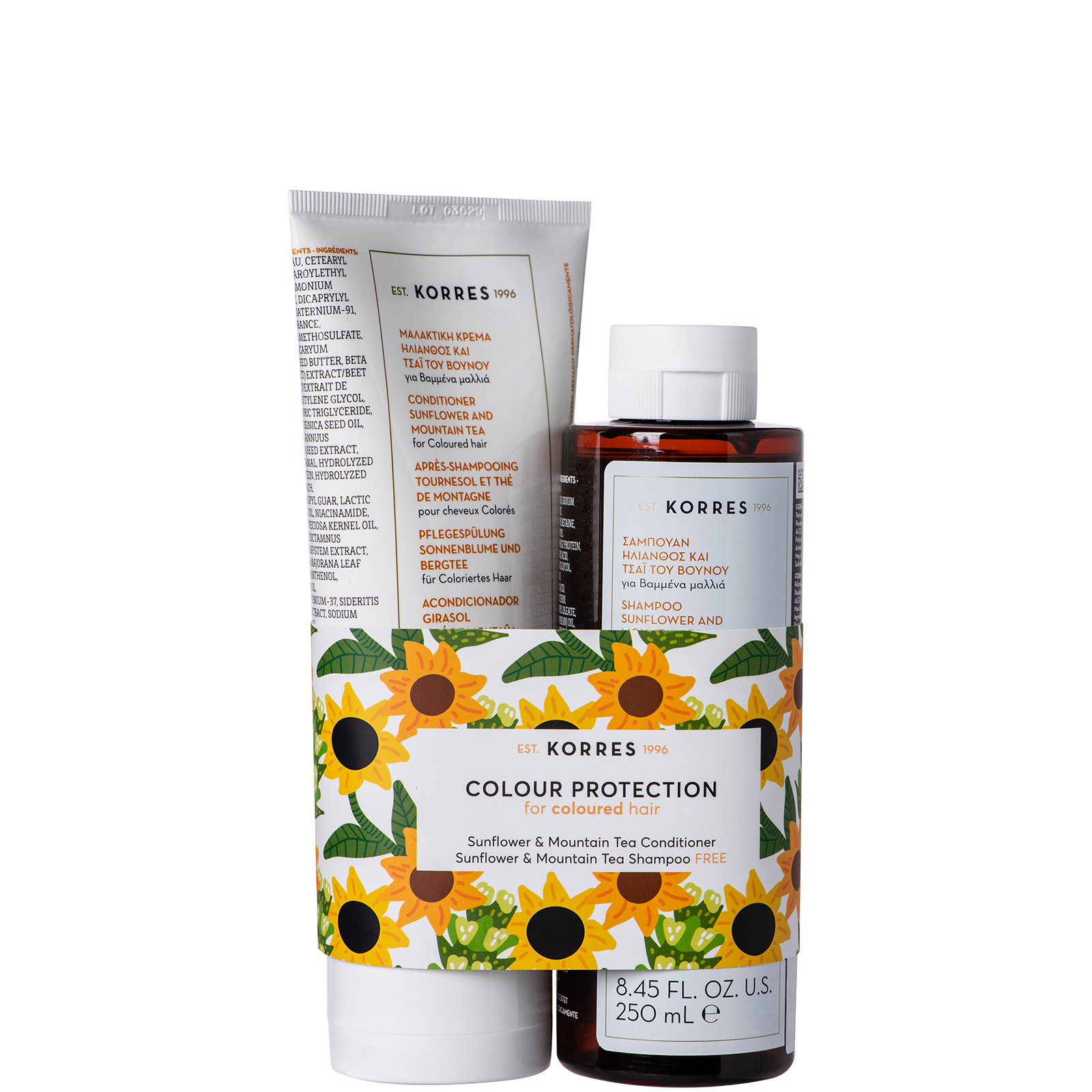 KORRES Sunflower & Mountain Tea Kit Conditioner and Shampoo Duo ...