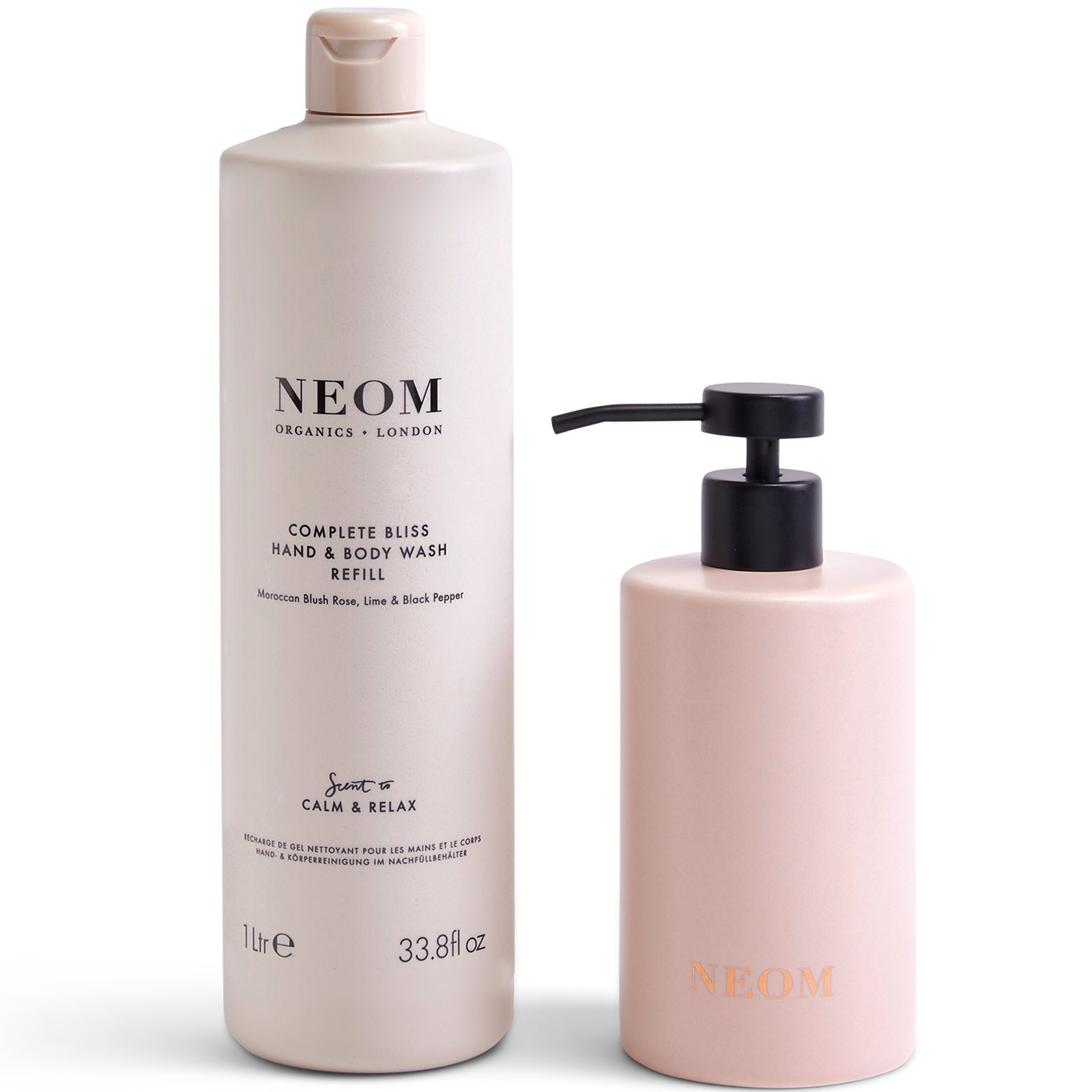 NEOM Complete Bliss Hand Wash Refill and Ceramic Dispenser 1L ...