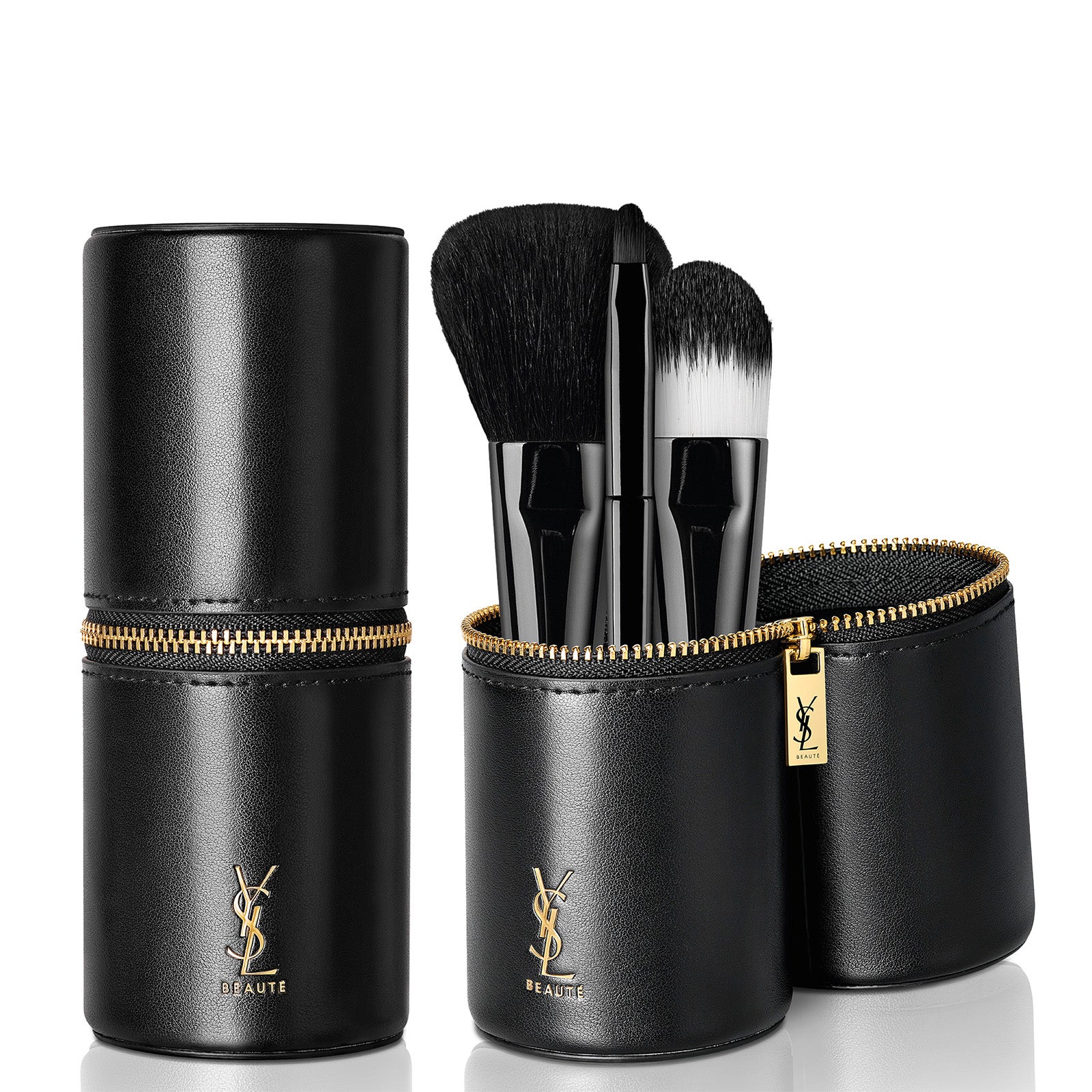 Yves Saint Laurent Luxury Brush Set with Black Leather Pouch ...