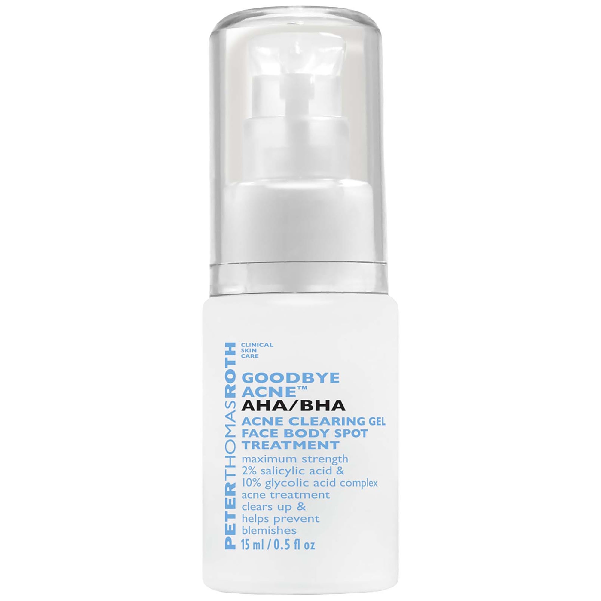 Peter Thomas Roth Goodbye Acne AHA/BHA Acne Clearing Gel Face Body Spot ...