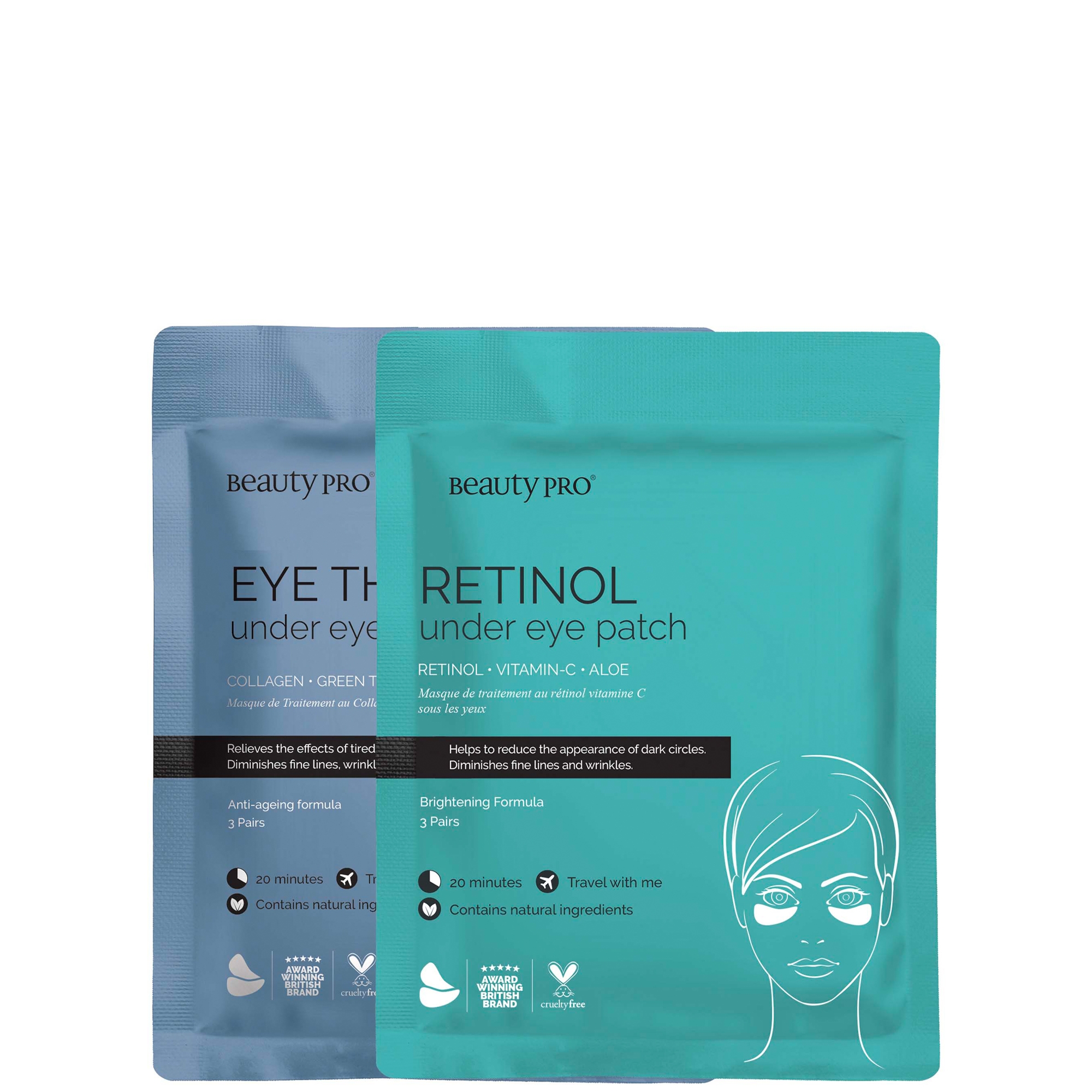 BeautyPro AM/PM Eye Routine Bundle (6 Pairs) | LOOKFANTASTIC