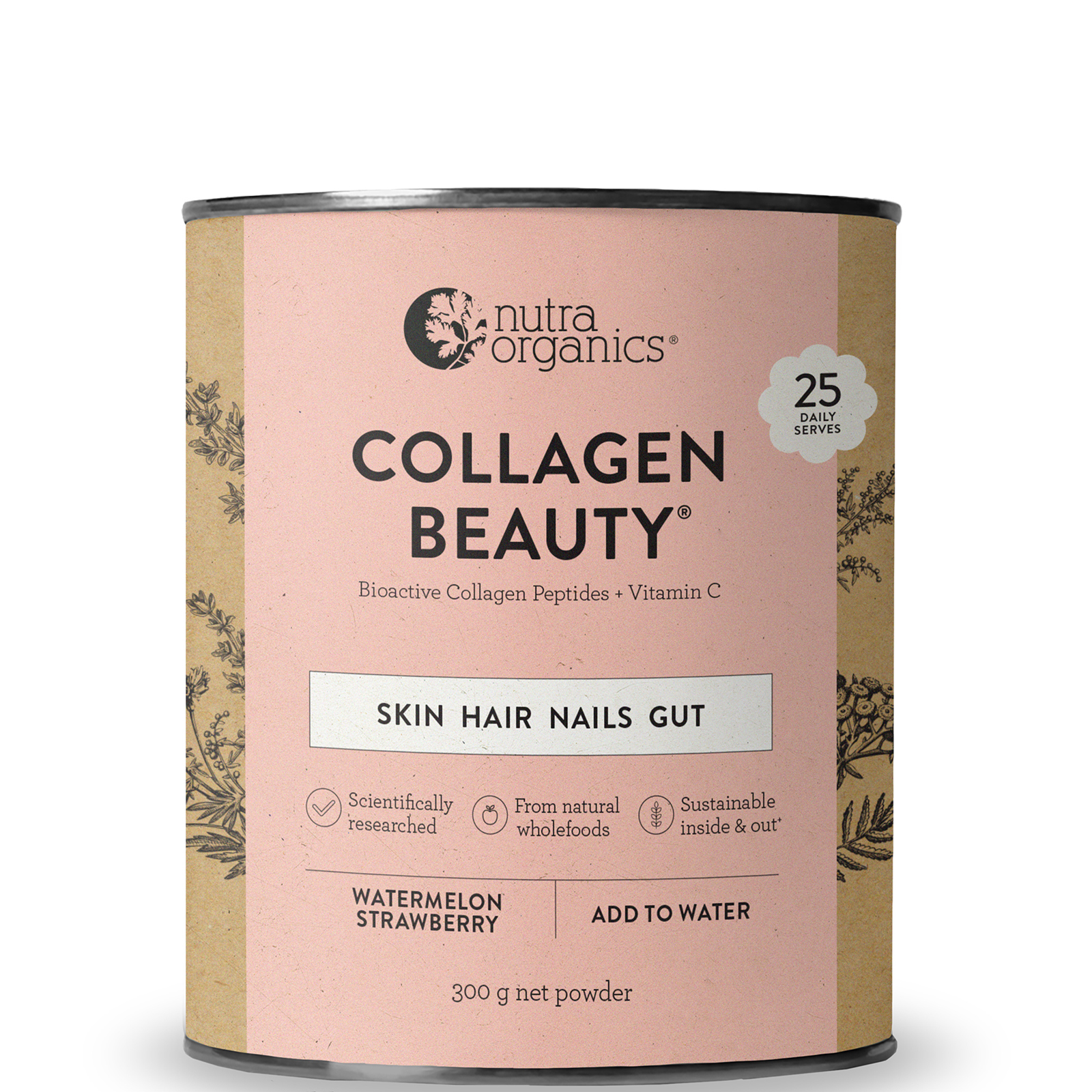 Nutra Organics Collagen Beauty - Waterberry 300g | LOOKFANTASTIC