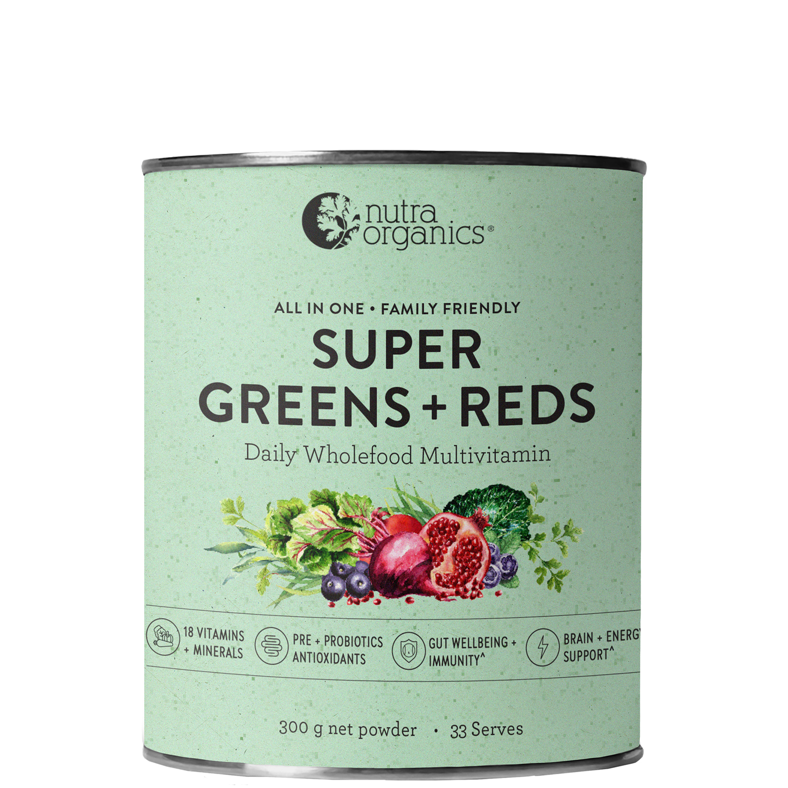 Nutra Organics Super Greens and Reds 300g | LOOKFANTASTIC