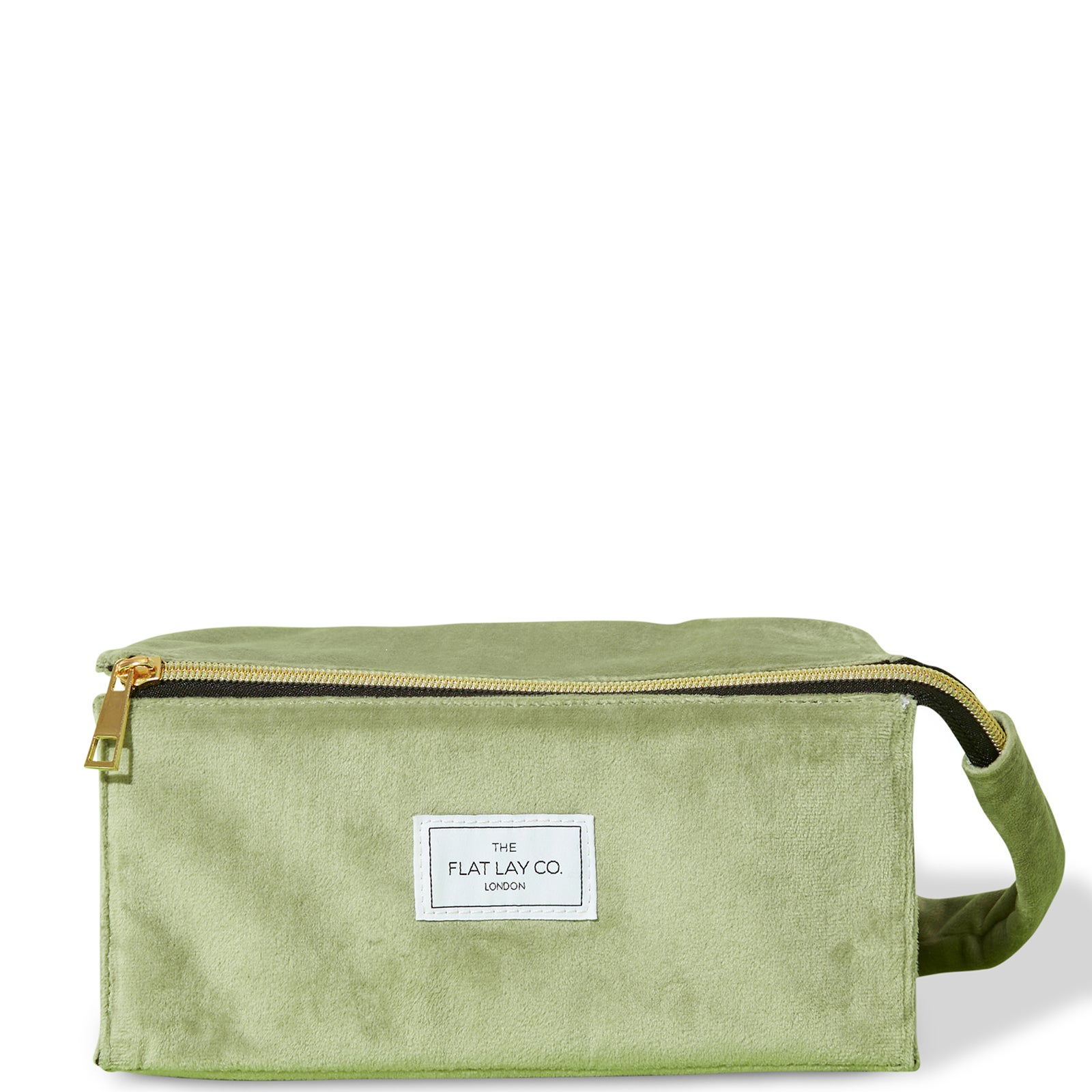 The Flat Lay Co. Open Flat Box Bag - Green Velvet | LOOKFANTASTIC