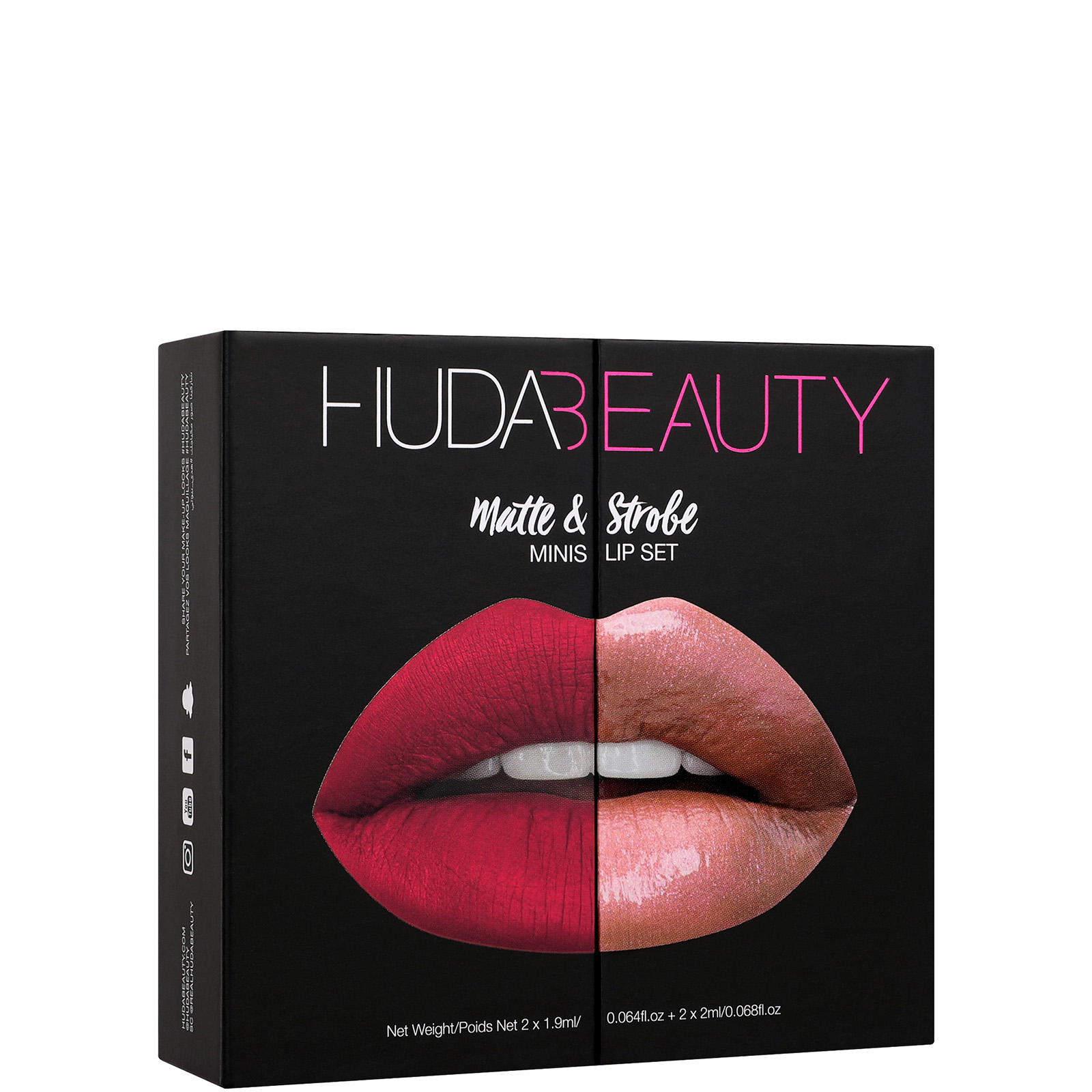 Huda Beauty Matte and Strobe Mini Lip Set Heartbreaker, Material Girl ...