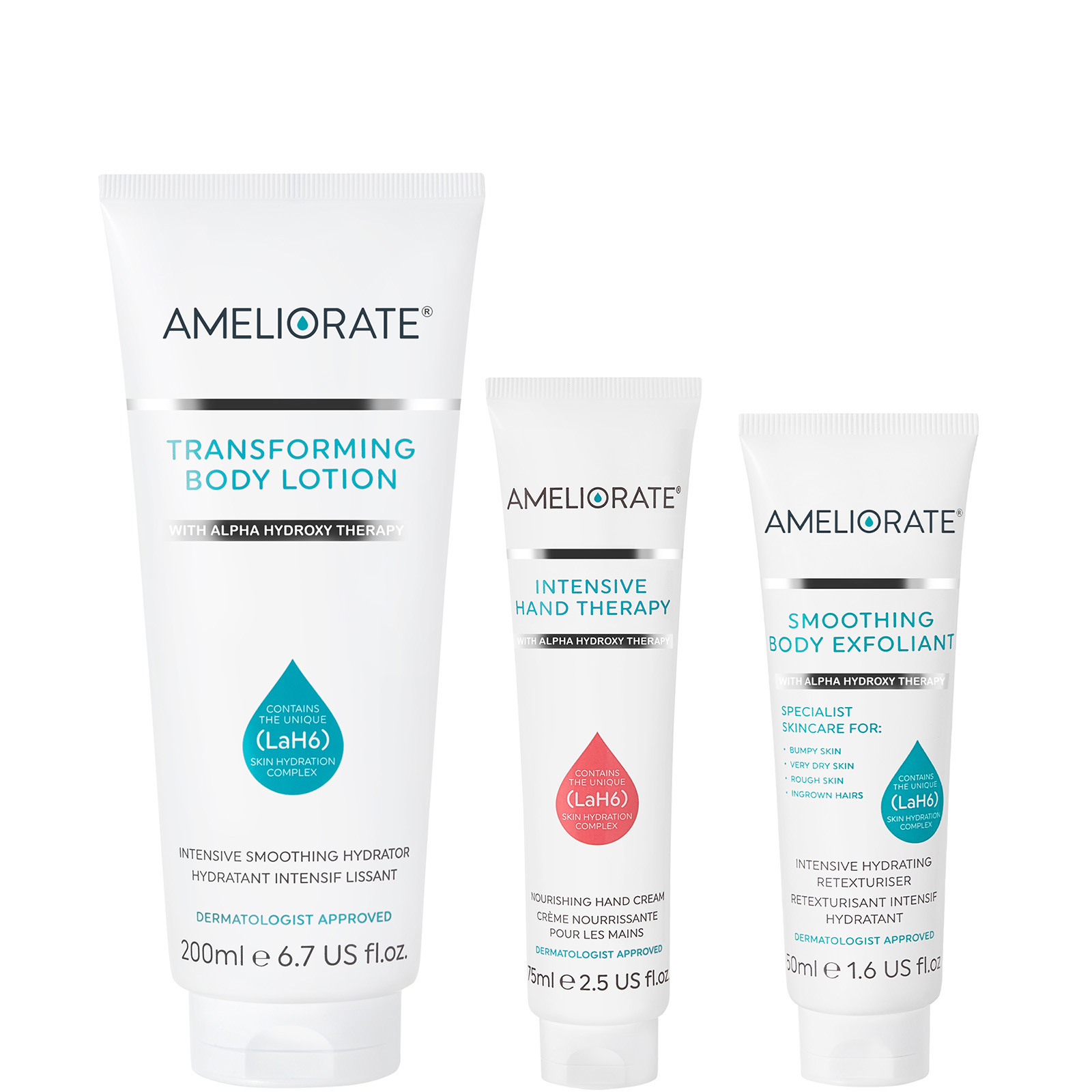 AMELIORATE Top to Toe Body Trio | Cult Beauty