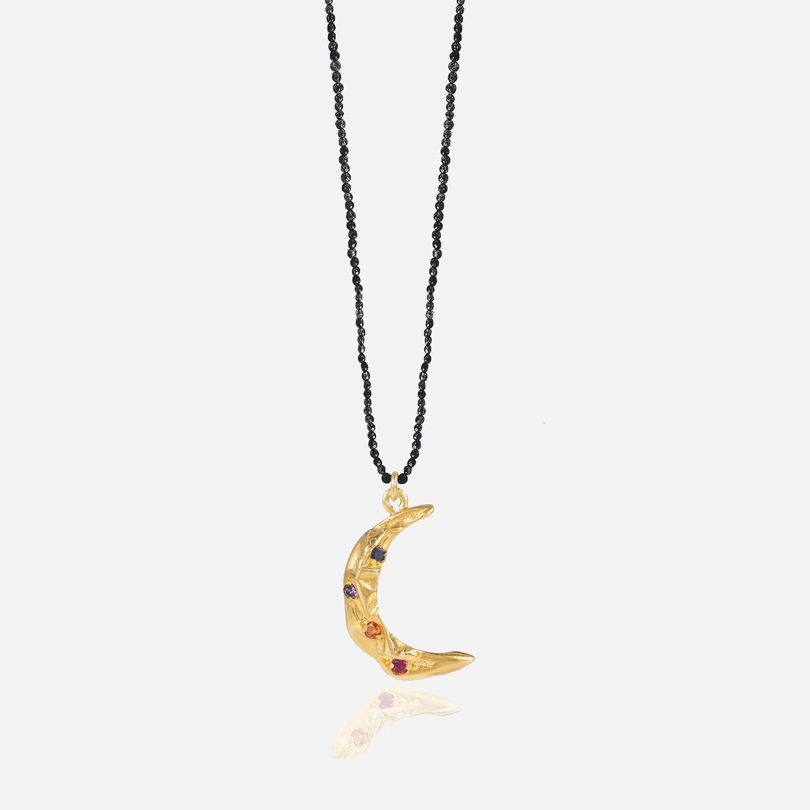 Hermina Athens Women's Melies Moon Stardust Necklace - Black/Gold | Coggles Hermina Athens Women's Melies Moon Stardust Necklace - Black/Gold | Coggles