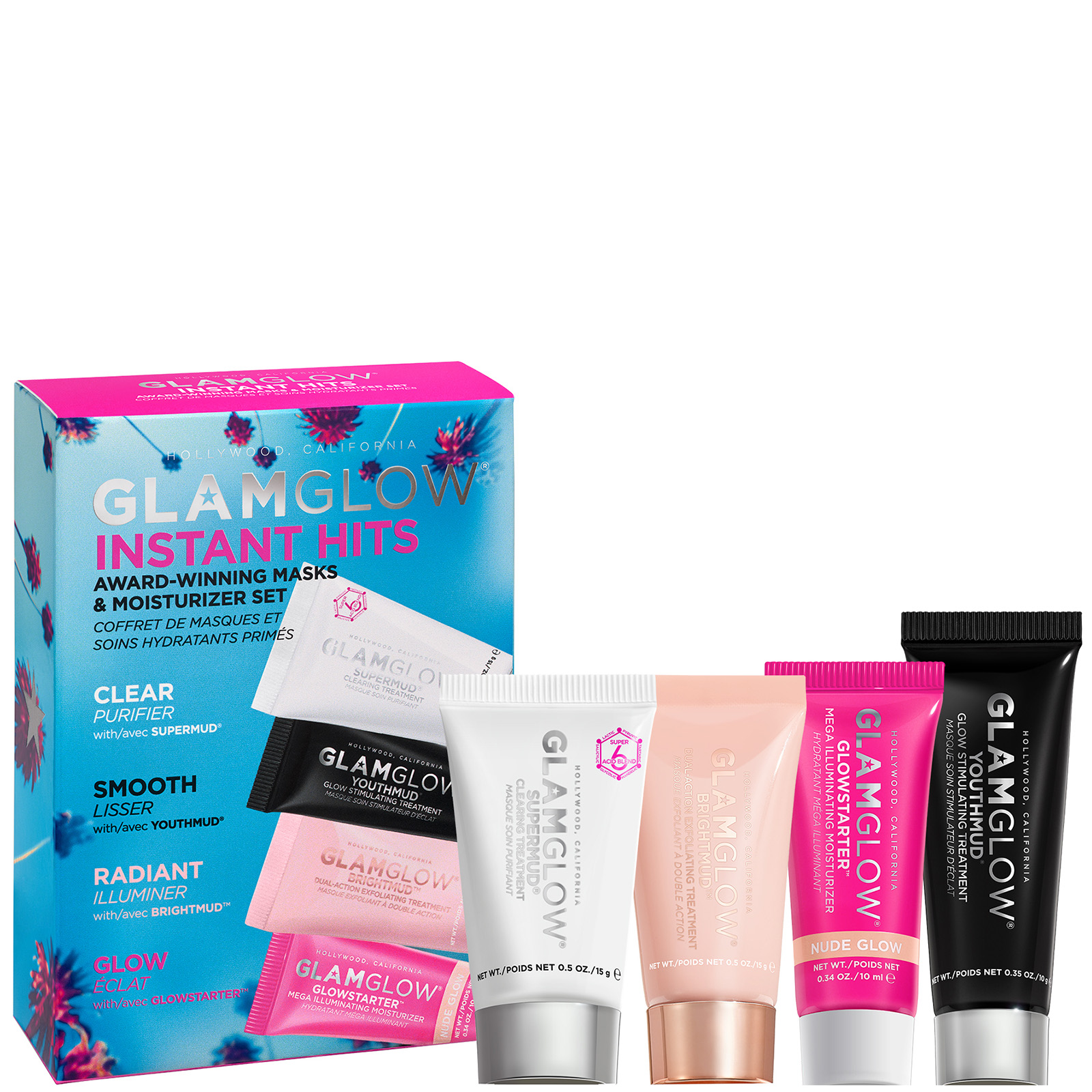 GLAMGLOW Instant Hits Mud Set | LOOKFANTASTIC