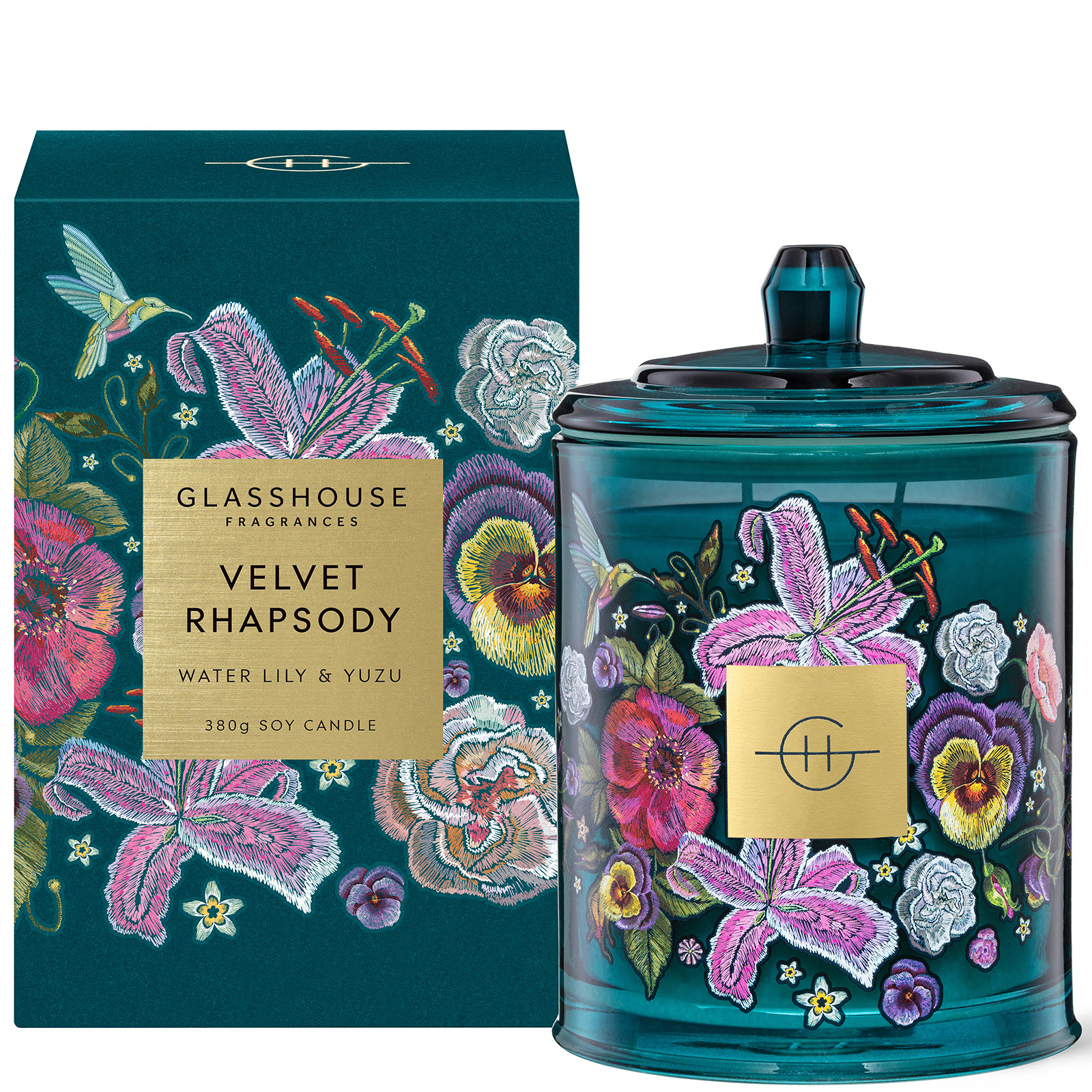 Glasshouse Fragrances Velvet Rhapsody Candle 380g | LOOKFANTASTIC