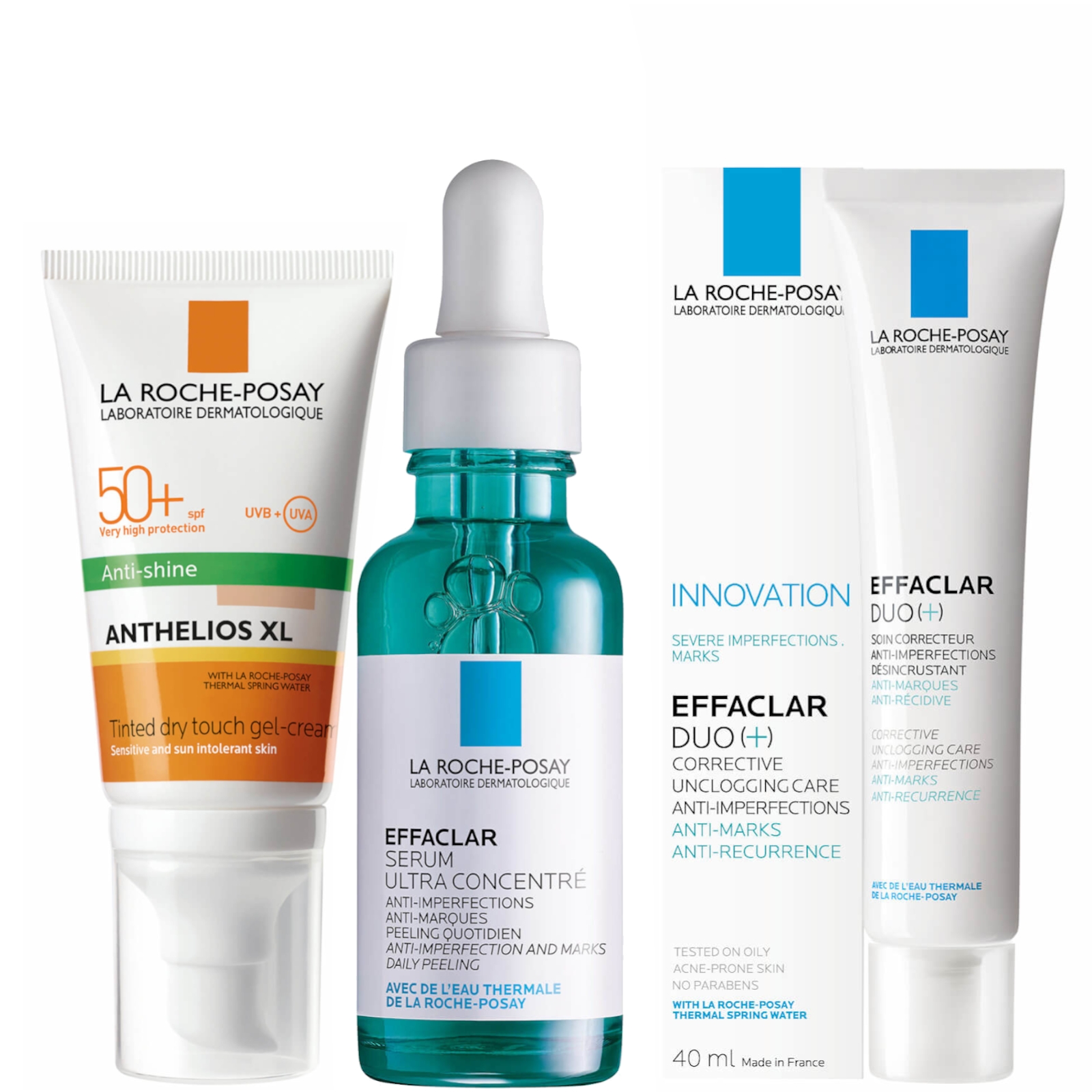 La Roche-Posay Effaclar Trio for Sensitive Blemish-Prone Skin ...