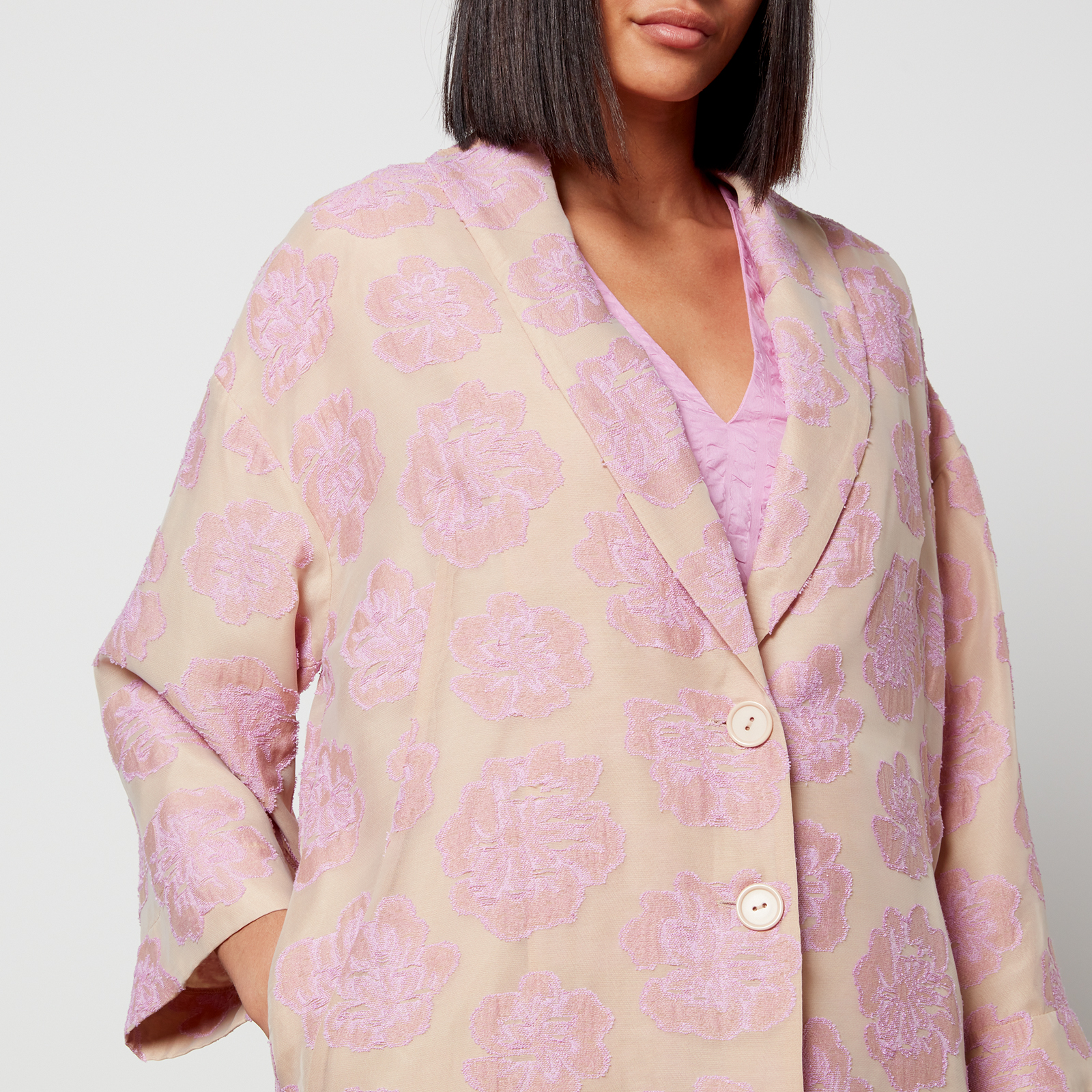 Baum Und Pferdgarten Women's Dara Jacket - Big Pink Flower Baum Und Pferdgarten Women's Dara Jacket - Big Pink Flower