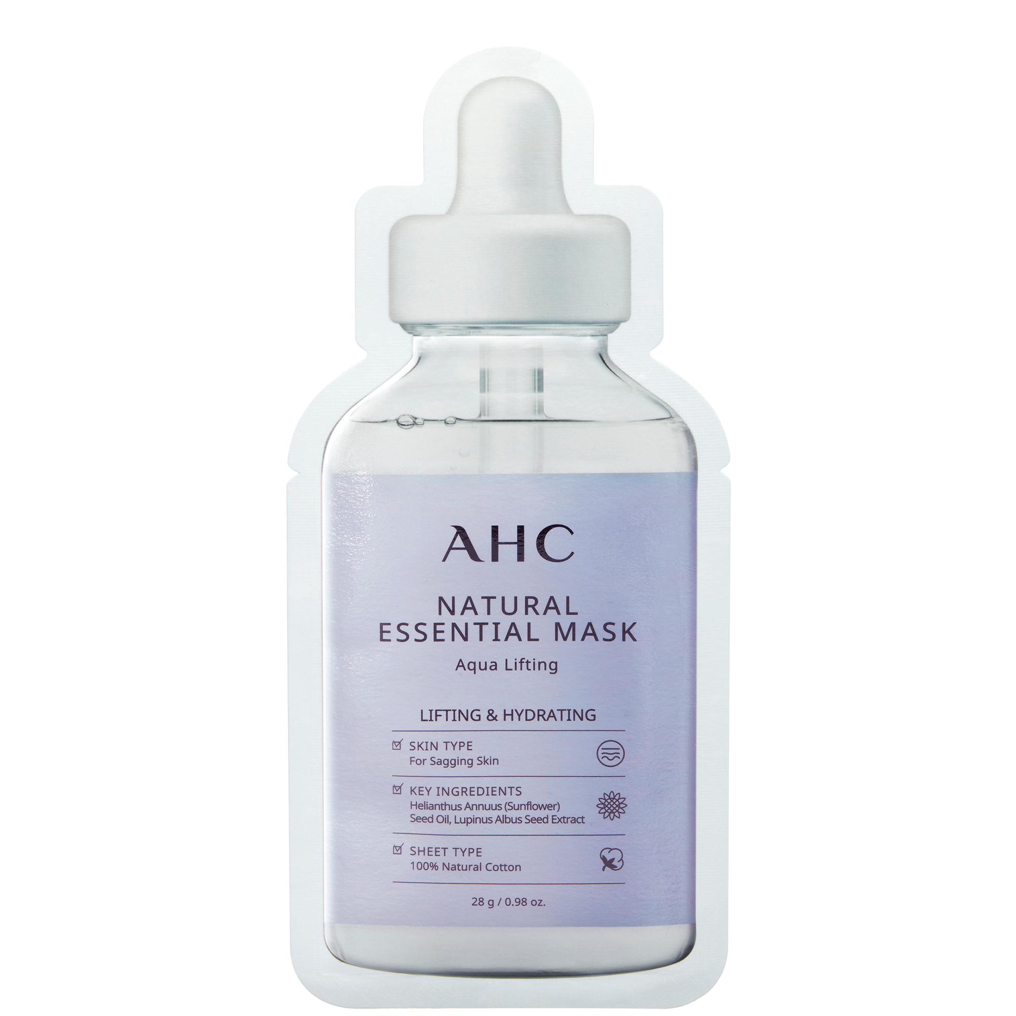 AHC Natural Essential Mask Aqua Lifting 28g (5 Pack) | LOOKFANTASTIC