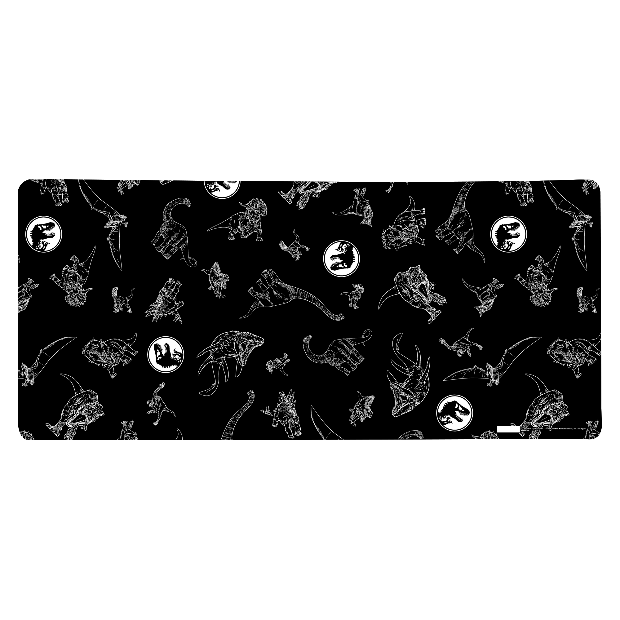 Jurassic Park Outline Dinosaurs Gaming Mouse Mat - Small